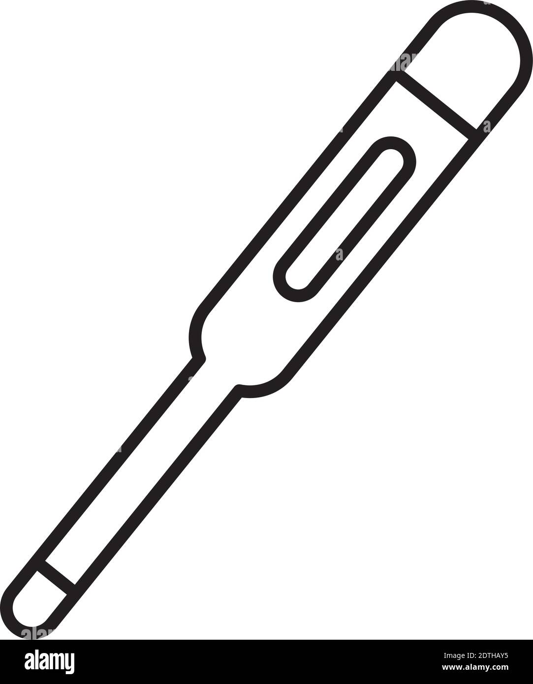 thermometer measure temperature line style icon Stock Vector Image ...