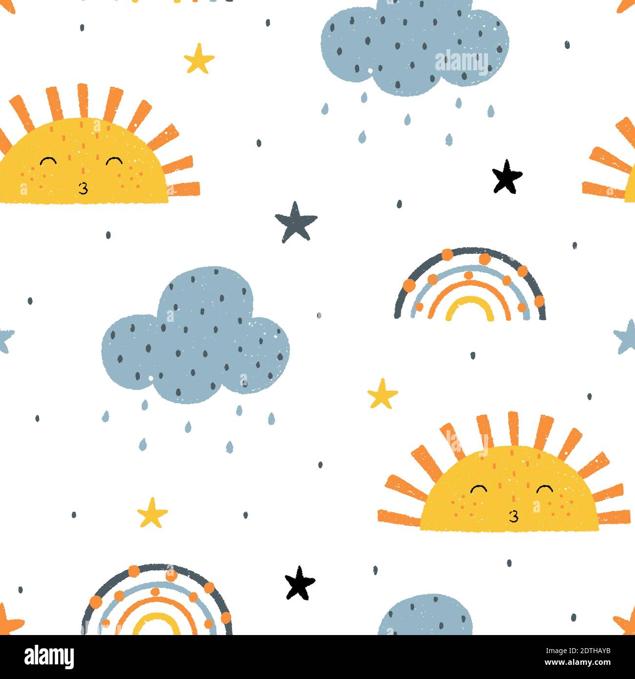 Rainbow clouds rain sun vector hi-res stock photography and images - Alamy