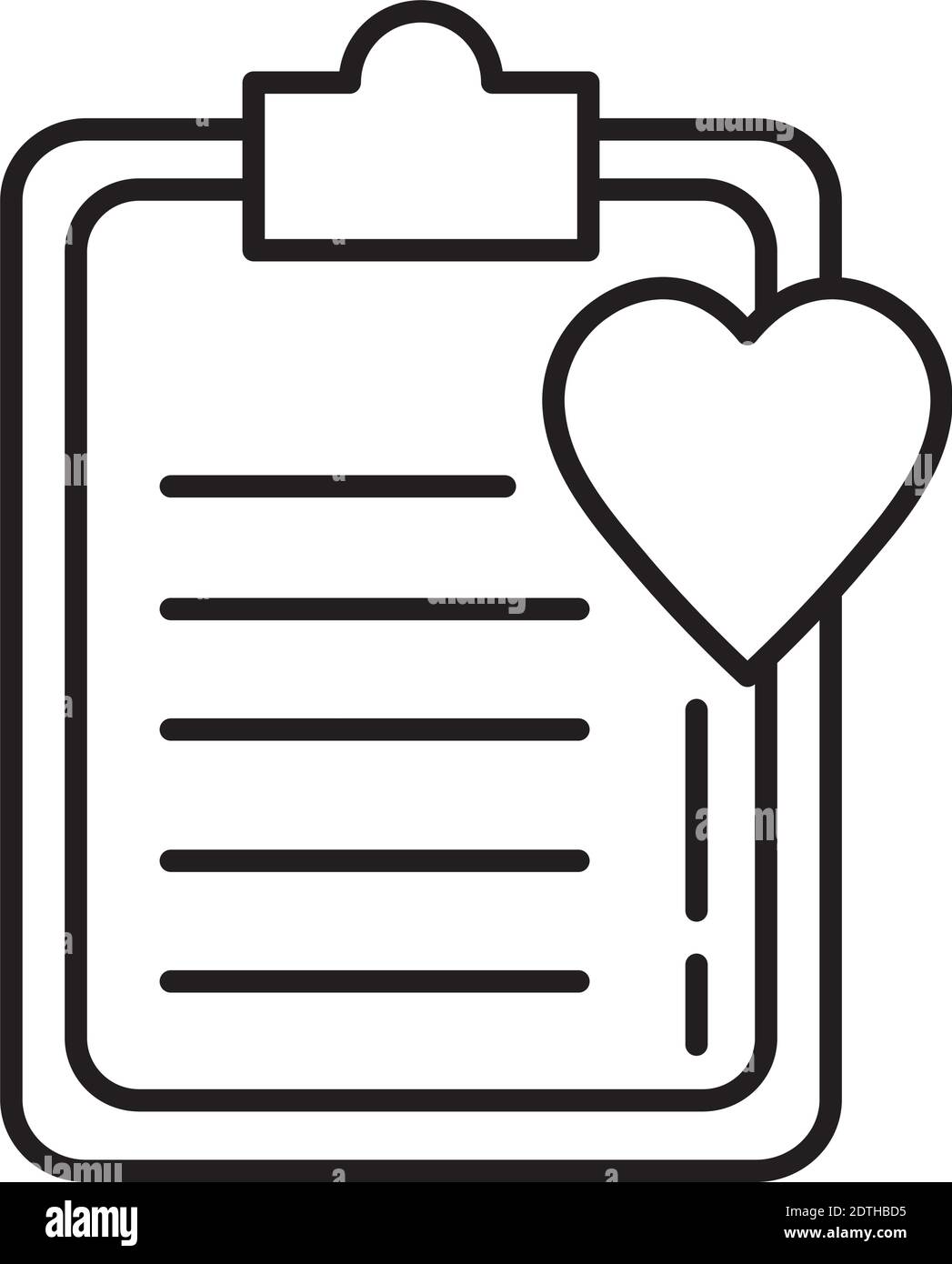 heart cardiology with checklist line style icon Stock Vector Image ...