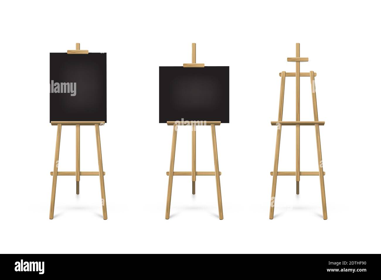 Canvas mockup on wood Stock Vector Images - Alamy
