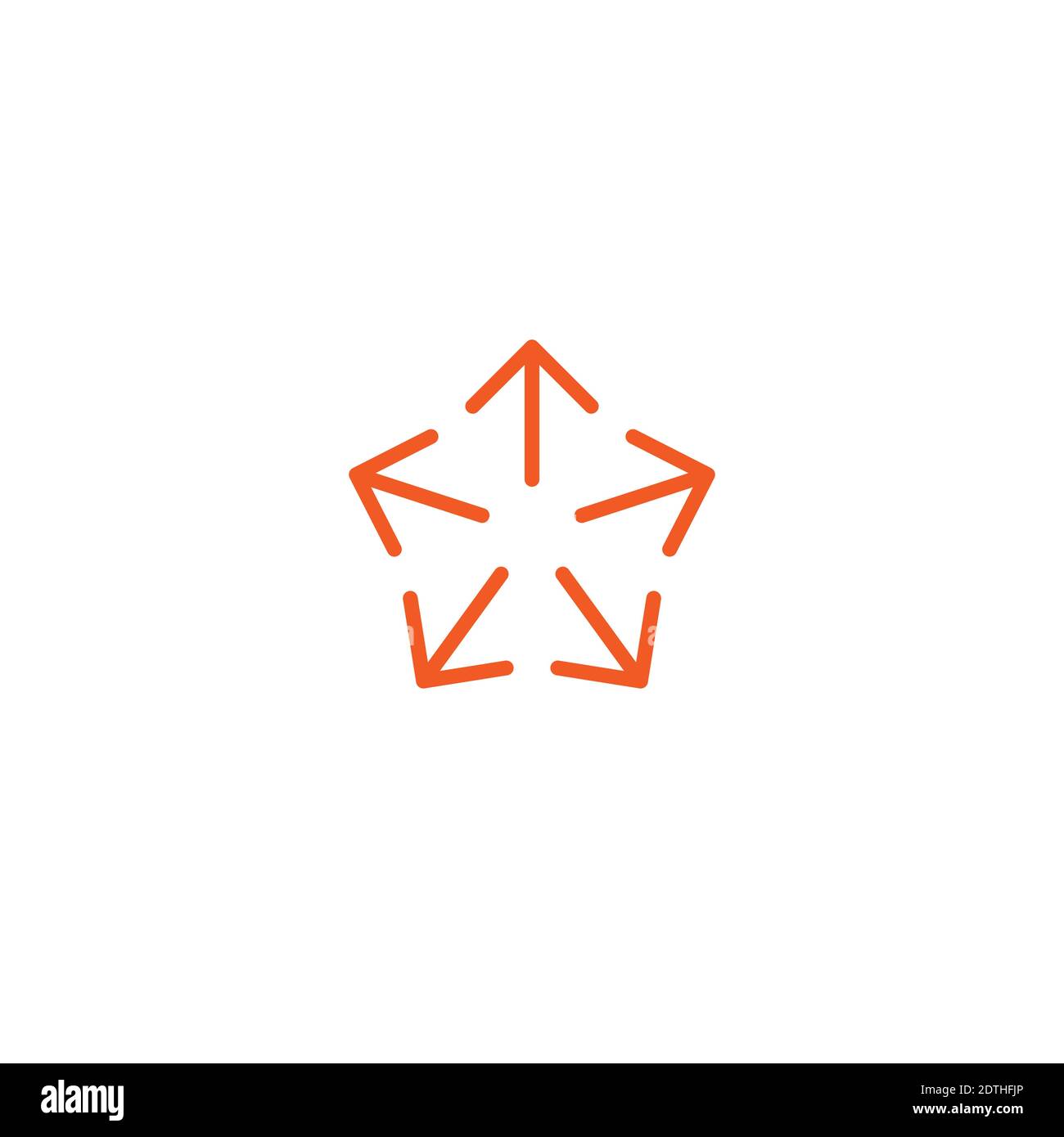 five red arrows point out from the center. Merge, expand arrows icon ...