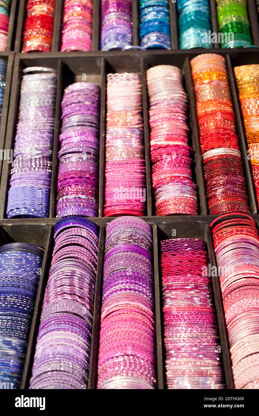 Lots of fashionable colorful bracelets Stock Photo - Alamy