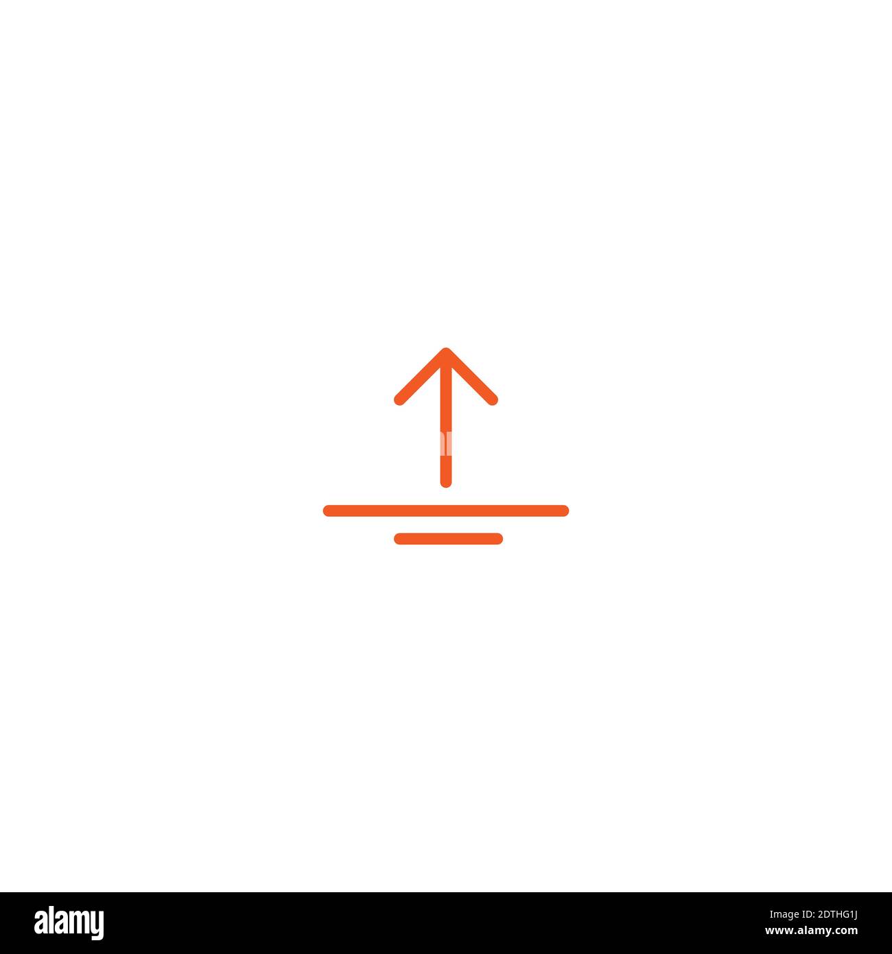 scroll the page or swipe up pictogram. red thin rounded arrow up icon ...