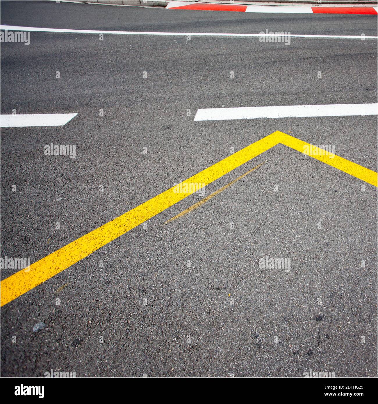 Car race asphalt and curb on Monaco Montecarlo Grand Prix street ...