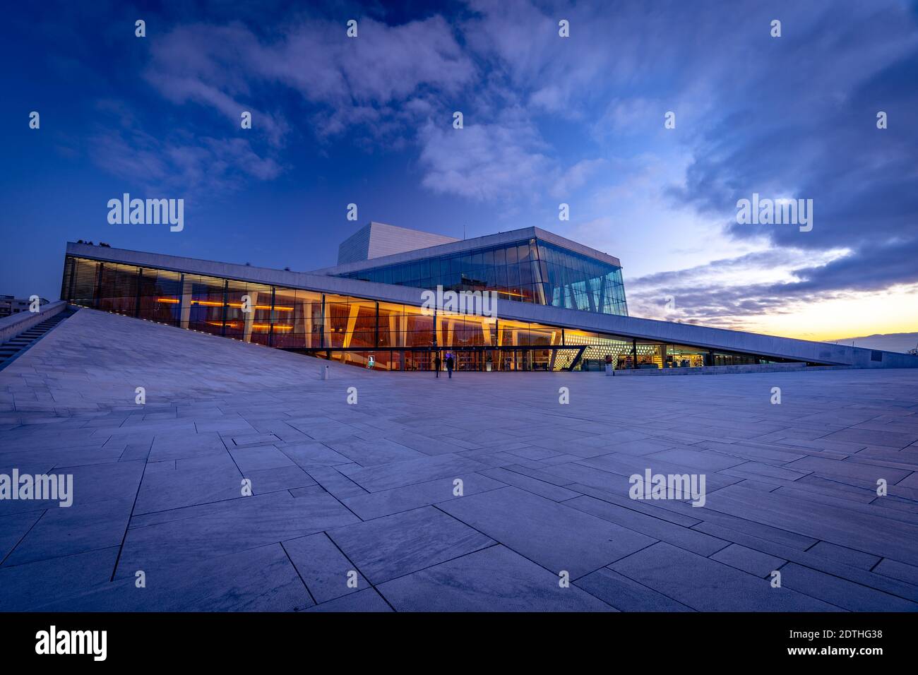 Oslo, Norway - Opera House building illuminated at night Stock Photo ...
