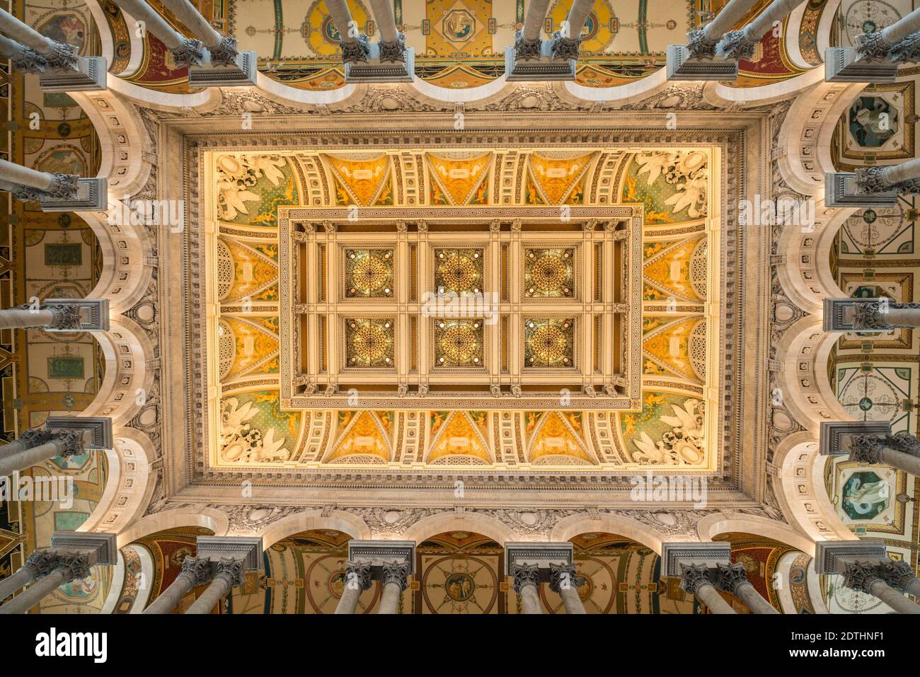Ceiling at the Library of Congress in Washington DC, U.S.A Stock Photo ...