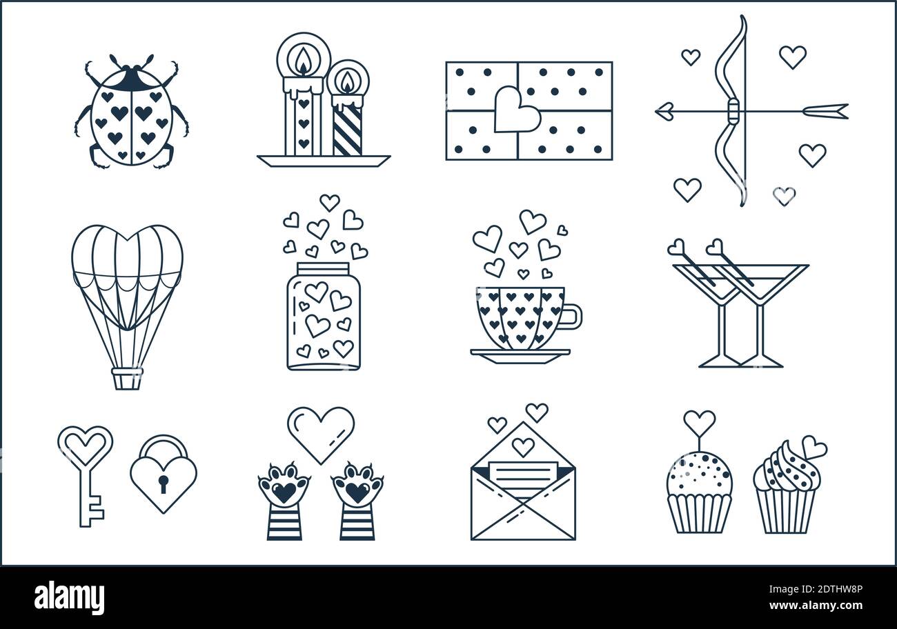 14 february icon Stock Vector Images - Alamy