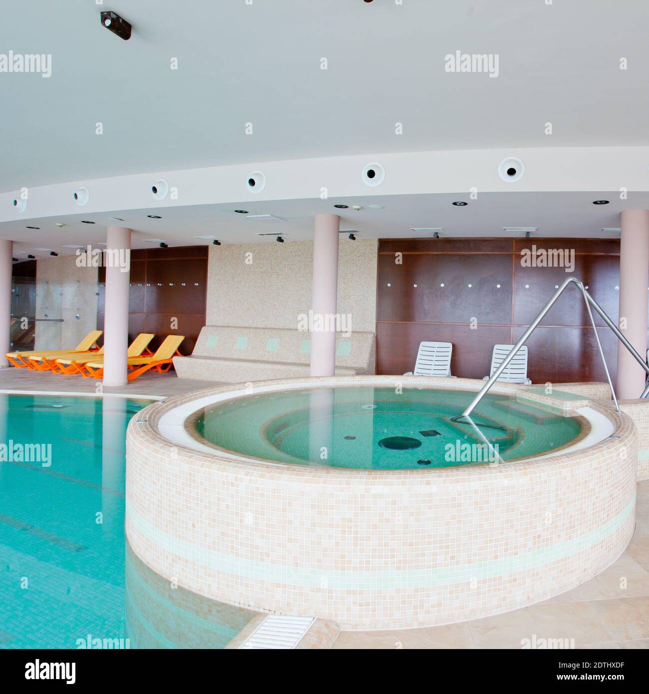 Exclusive indoor swimming pool with clear water Stock Photo - Alamy