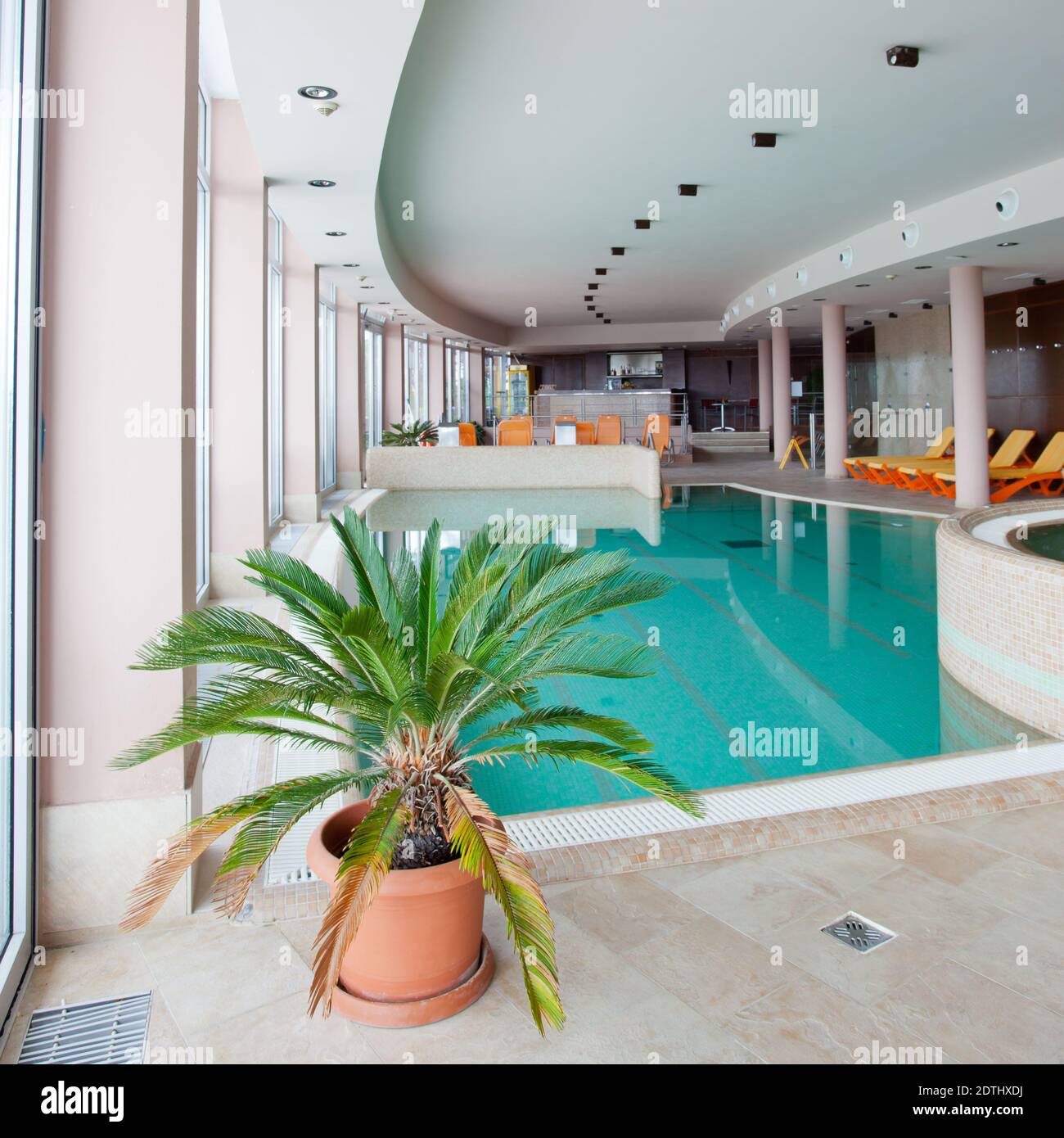 Exclusive indoor swimming pool with clear water Stock Photo - Alamy