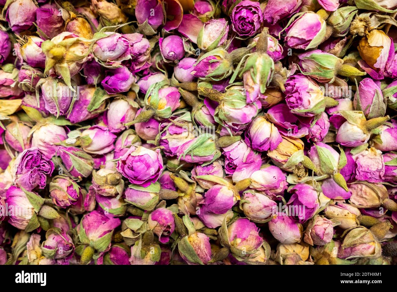Texture with dried tea rose flowers Stock Photo - Alamy