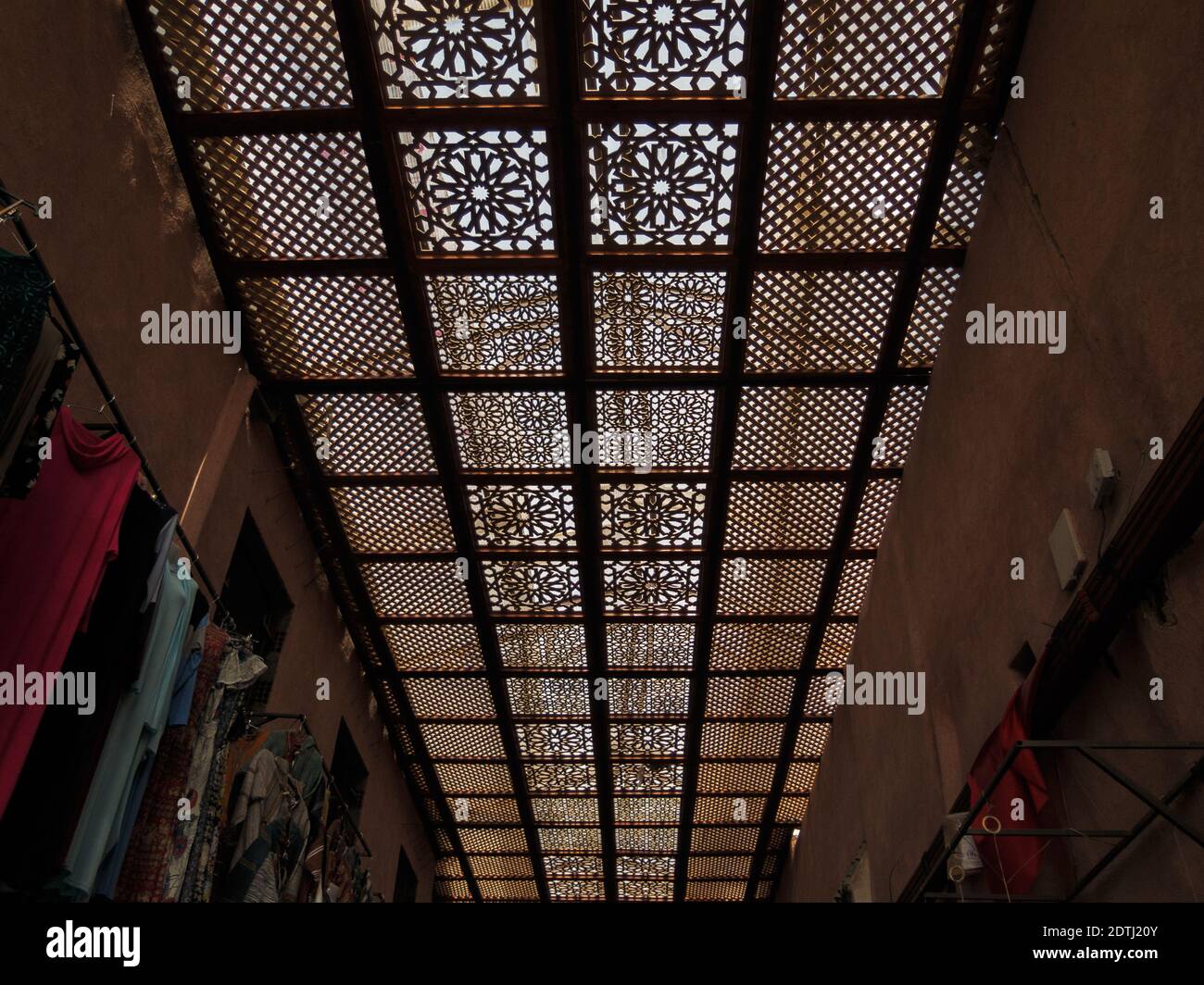 The ceiling of an indoor market with floral pat Stock Photo - Alamy