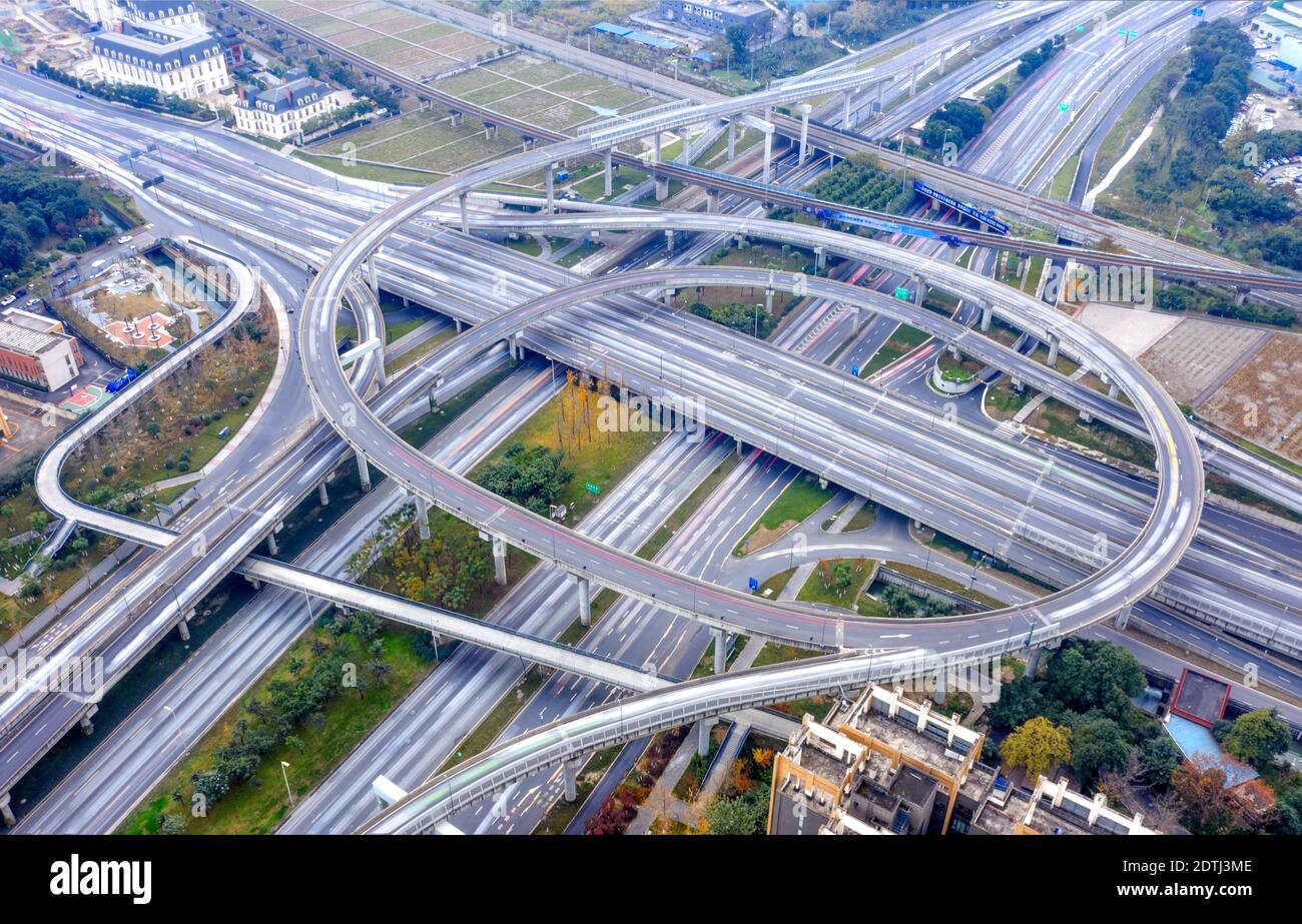 The busy and colorful Shiyang Flyover is pictured in High-Tech Zone ...