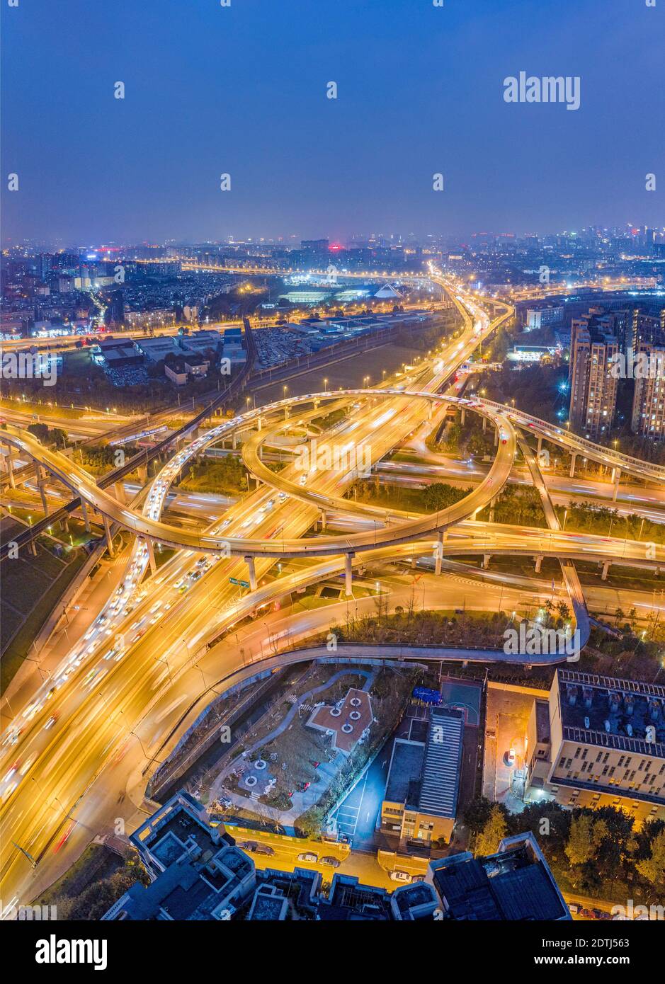 The busy and colorful Shiyang Flyover is pictured in High-Tech Zone ...