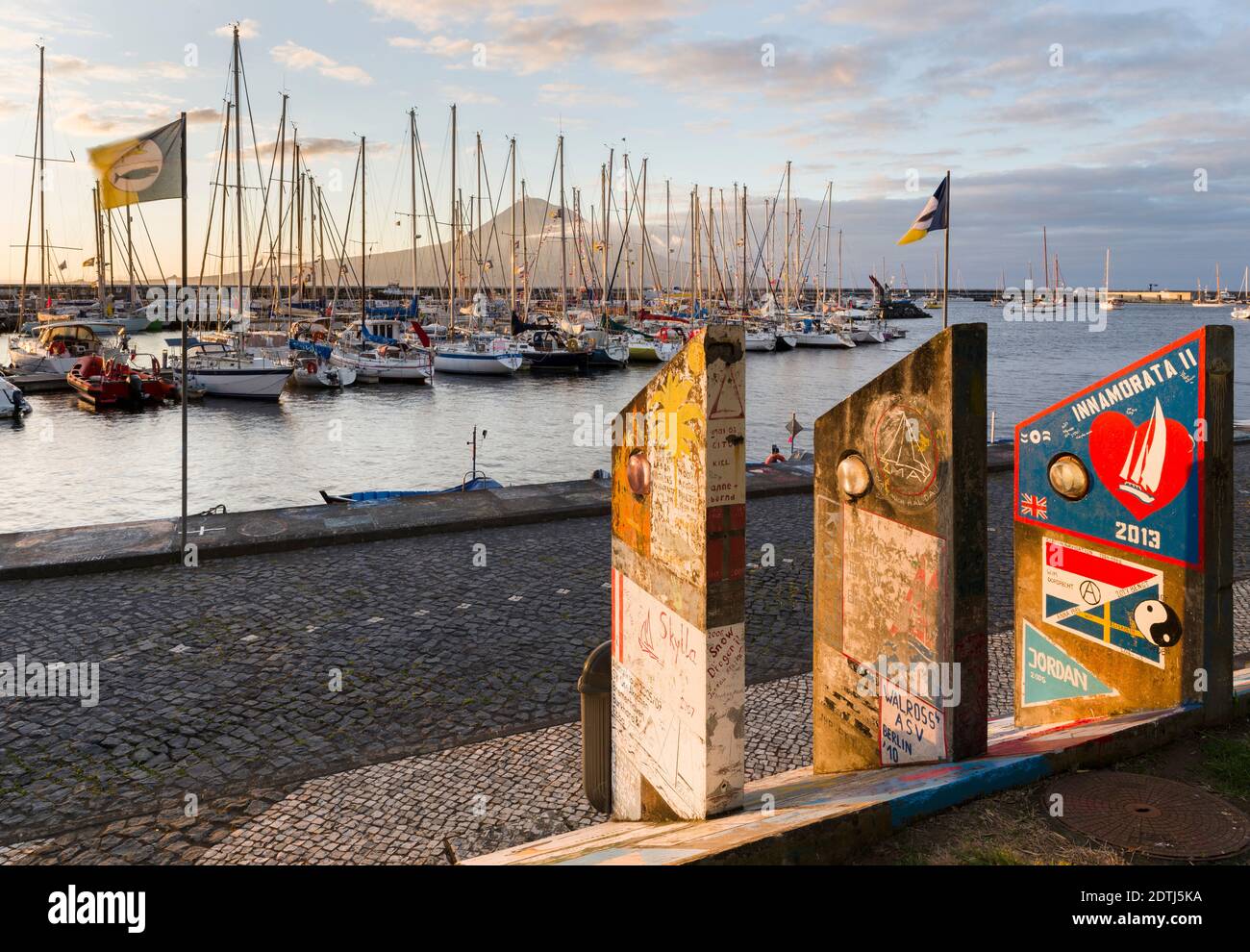 The marina with the famous drawings and paintings of sailors, a ...
