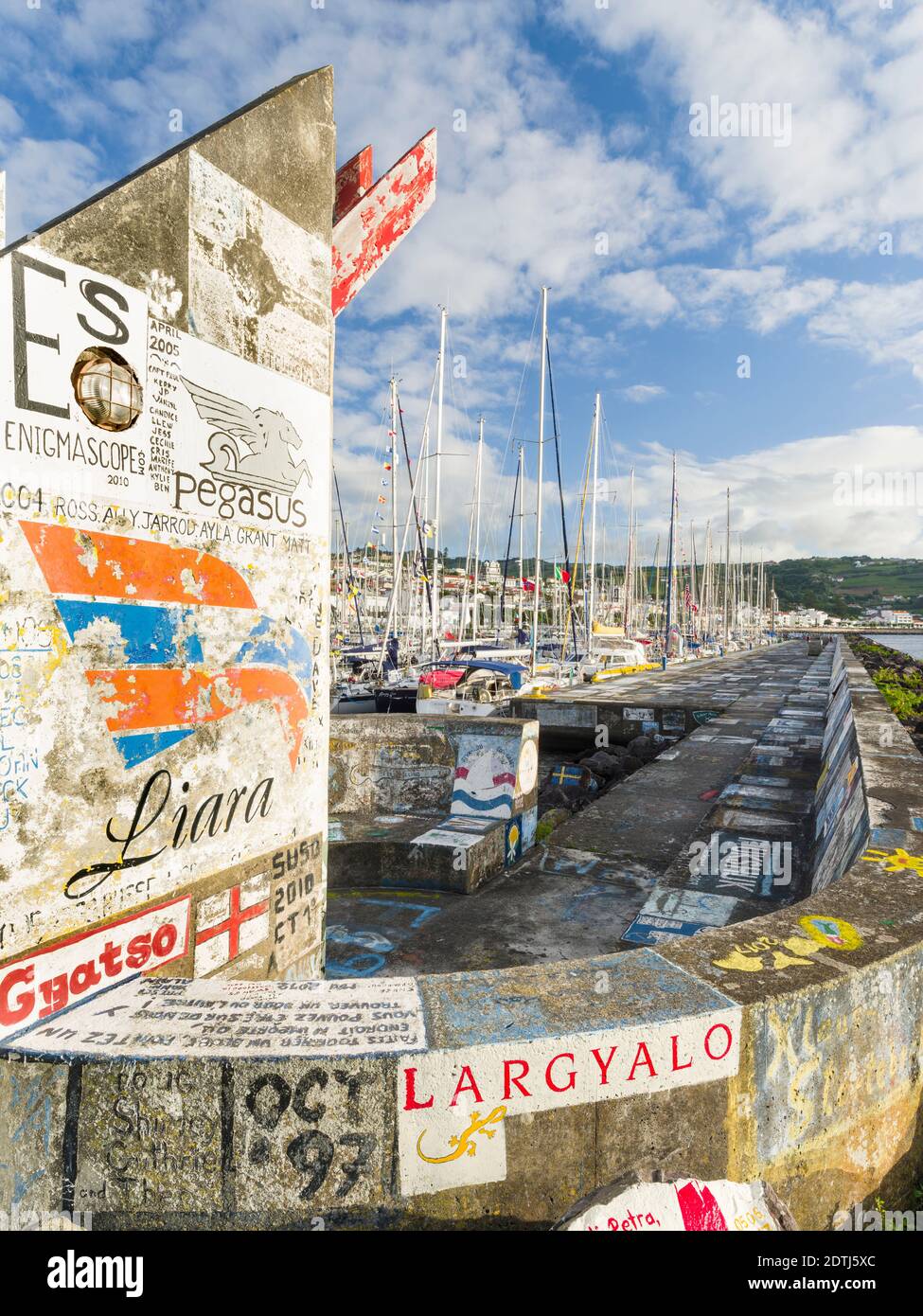 The marina with the famous drawings and paintings of sailors, a ...