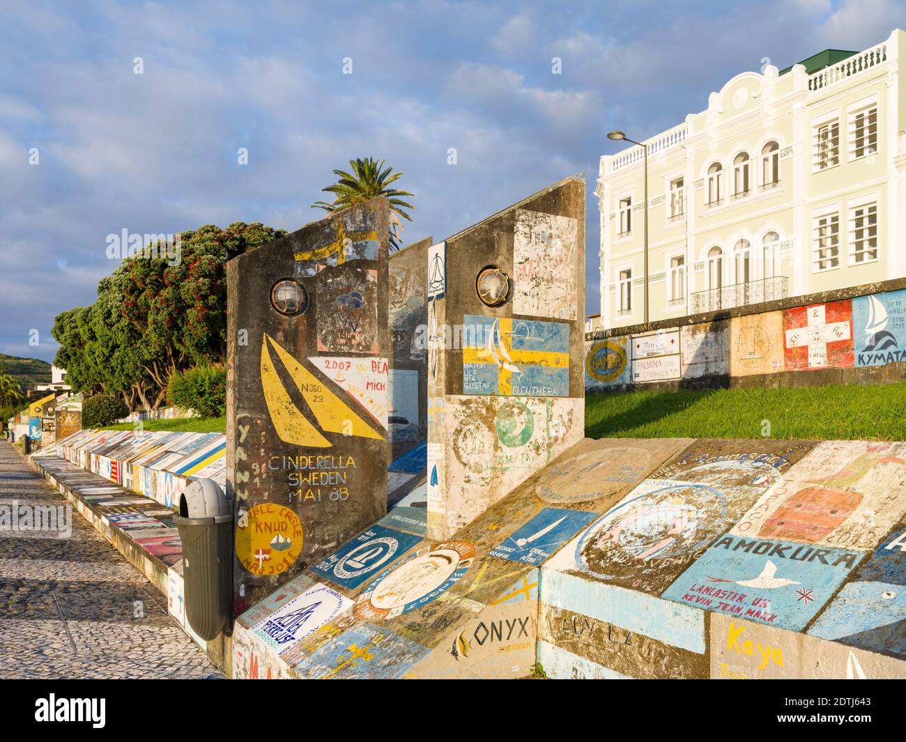 The marina with the famous drawings and paintings of sailors, a ...