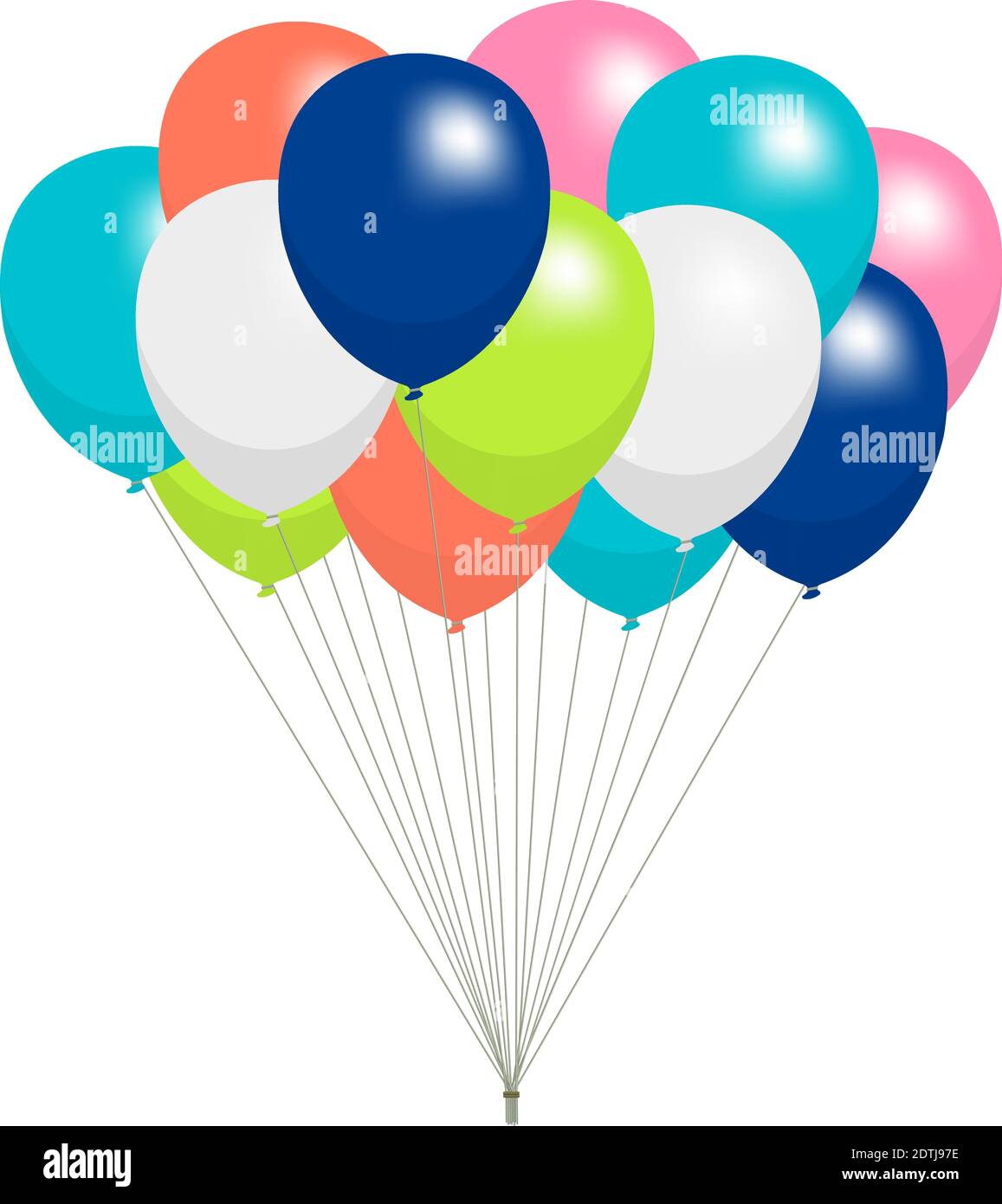 Colorful helium balloons vector illustration Stock Vector Image & Art ...
