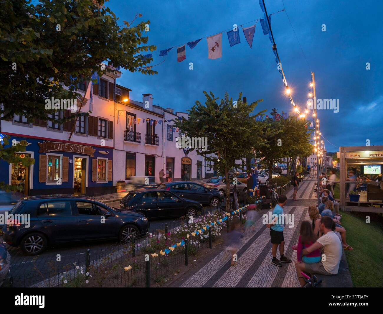 Rua Jose Azevedo and Peter Cafe Sport, a landmark of the Azores. Horta ...