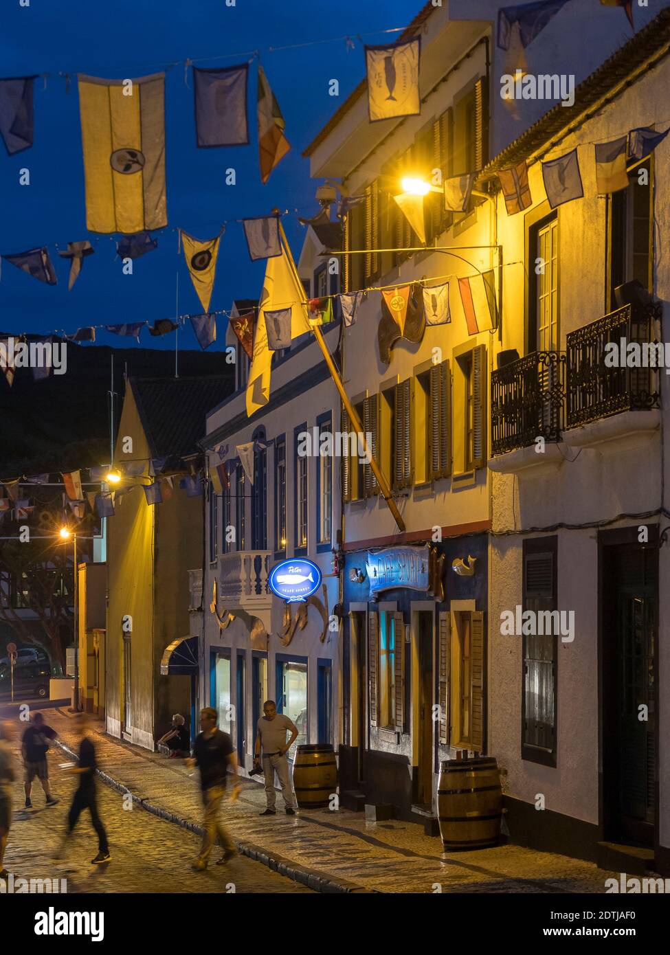 Rua Jose Azevedo and Peter Cafe Sport, a landmark of the Azores. Horta ...