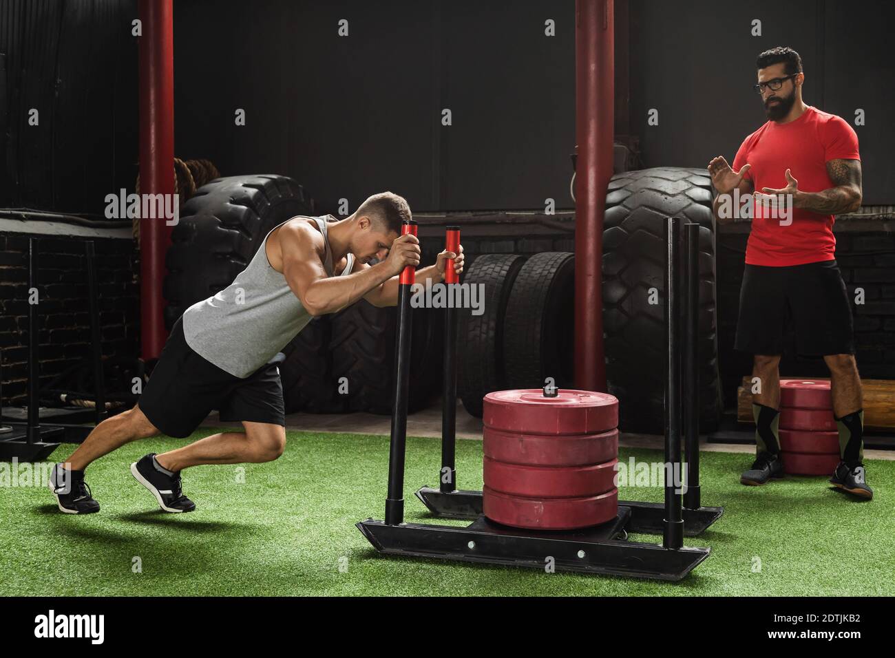 Cross fit push sled hi-res stock photography and images - Alamy