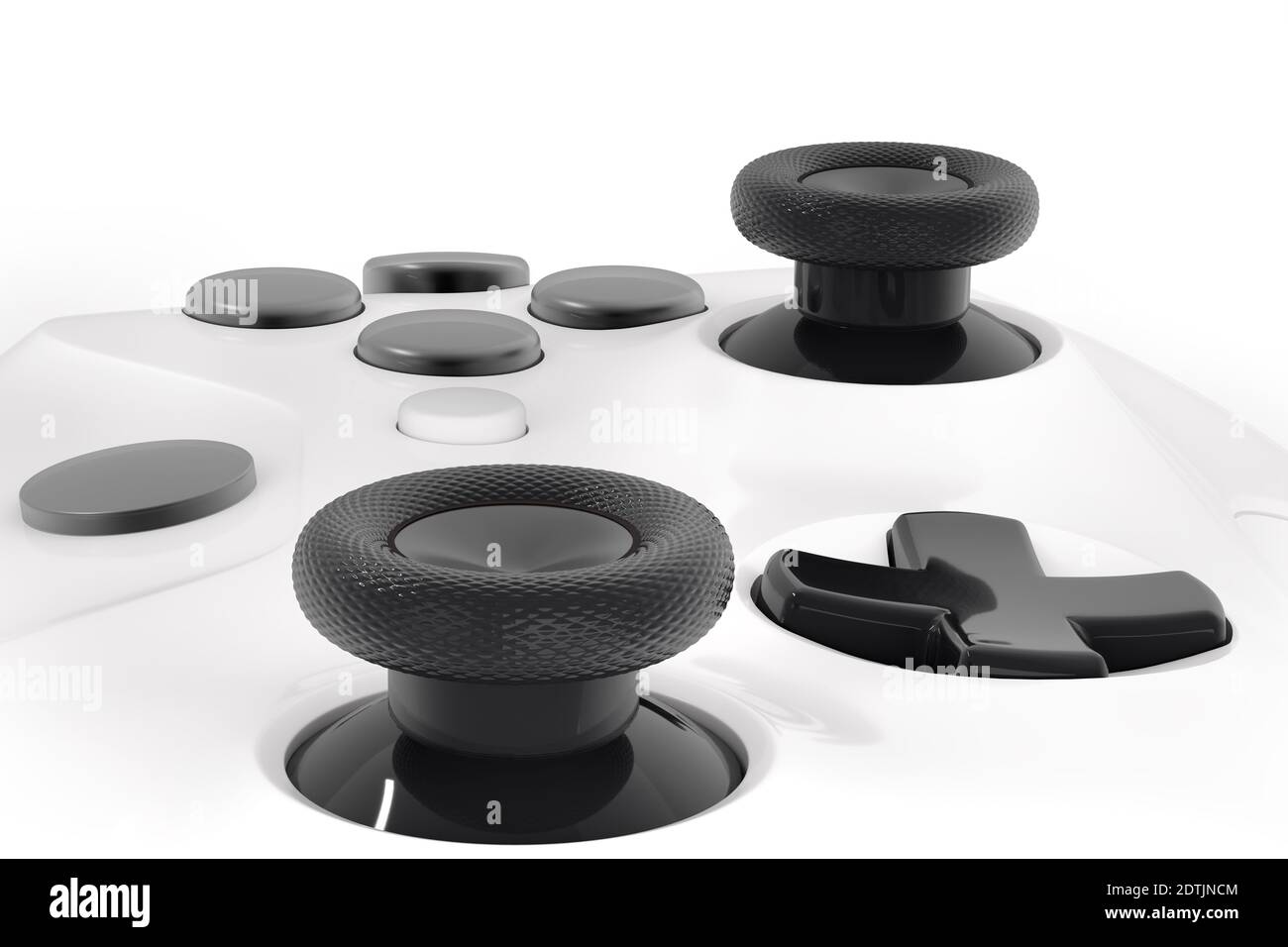 Realistic video game controller isolated on white background. 3D ...