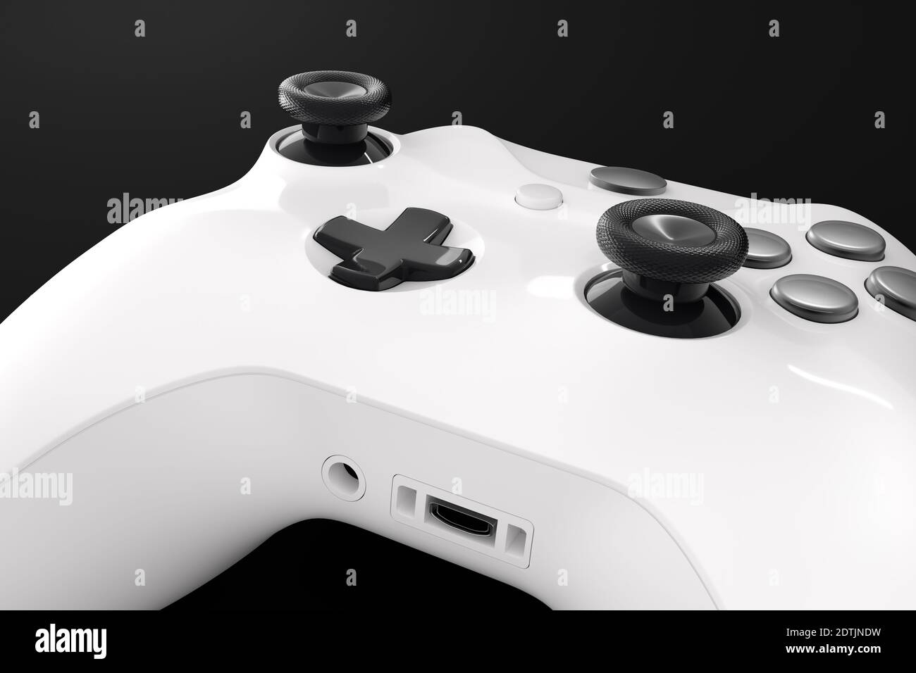 Realistic video game controller isolated on white background. 3D ...