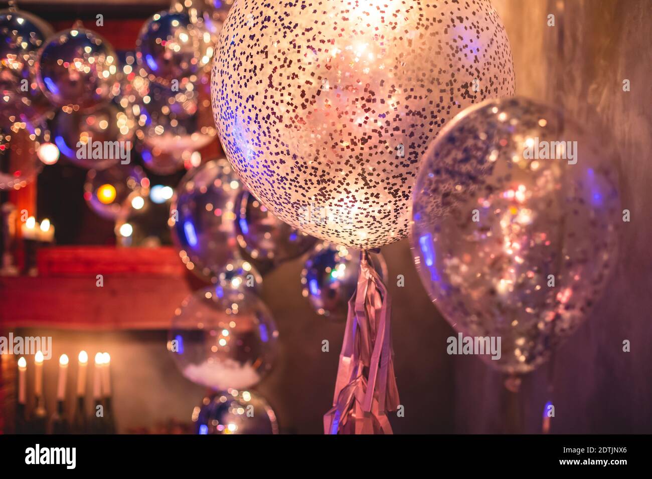 Decoration interior elements of restaurant venue banquet hall with ...