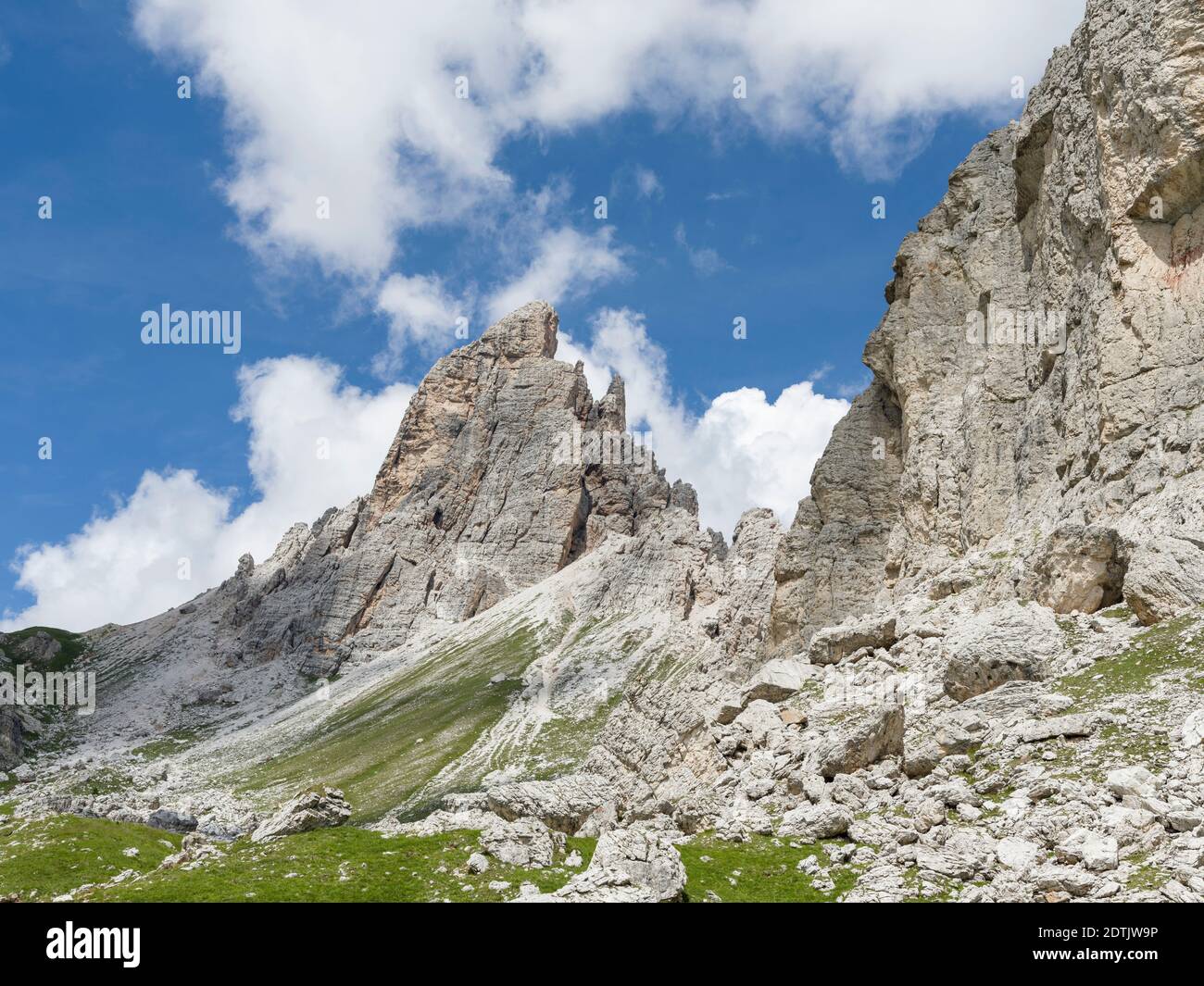 Summits of Croda da Lago in the Dolomites of the Veneto near Cortina d ...