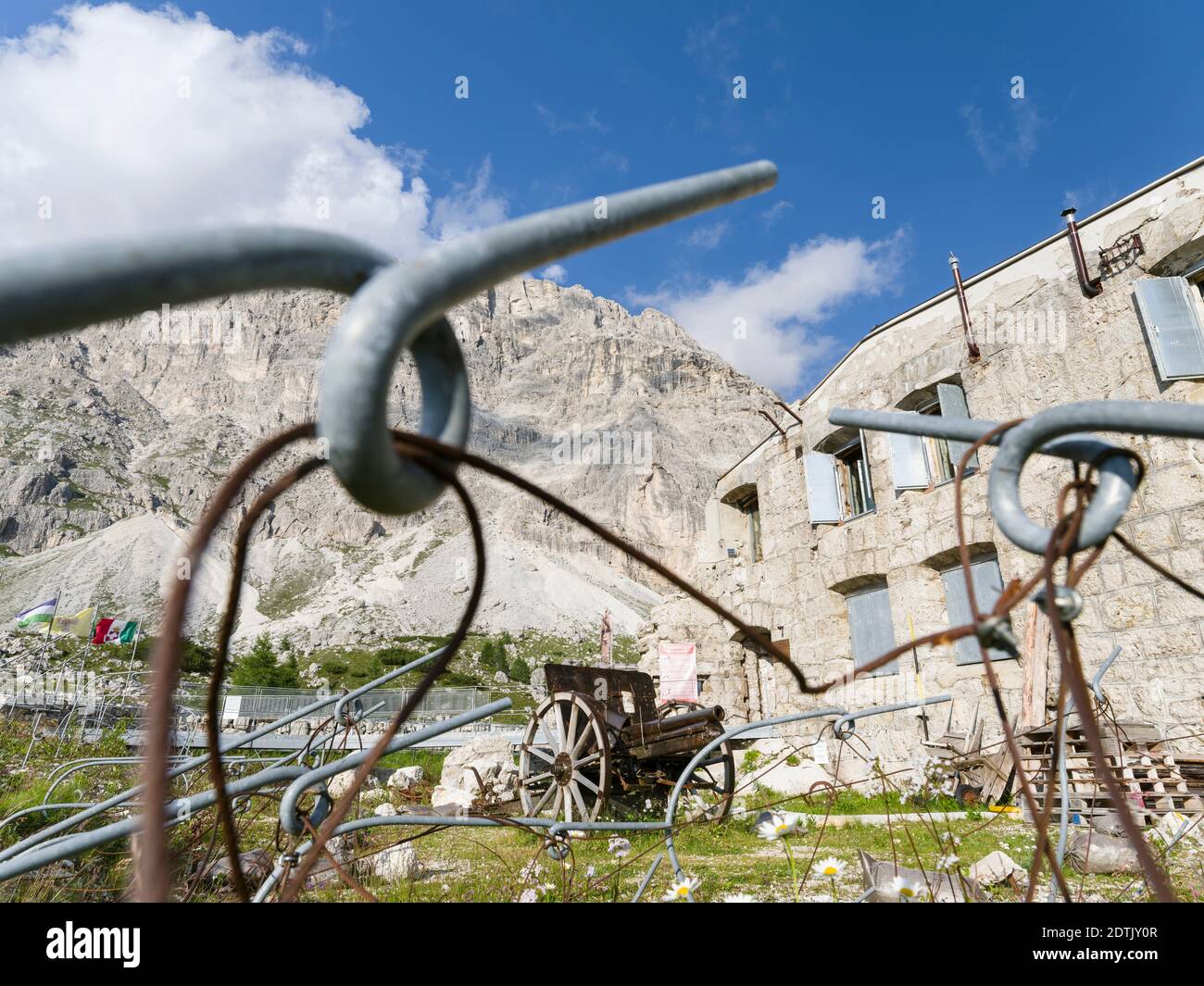 Fort Tre Sassi at Passo di Valparola in the dolomites. Tre Sassi dates ...