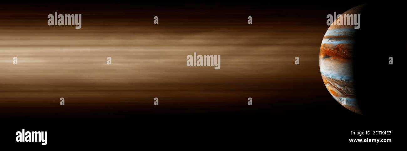 Strong solar flare shining on the surface of Jupiter a gas giant in ...