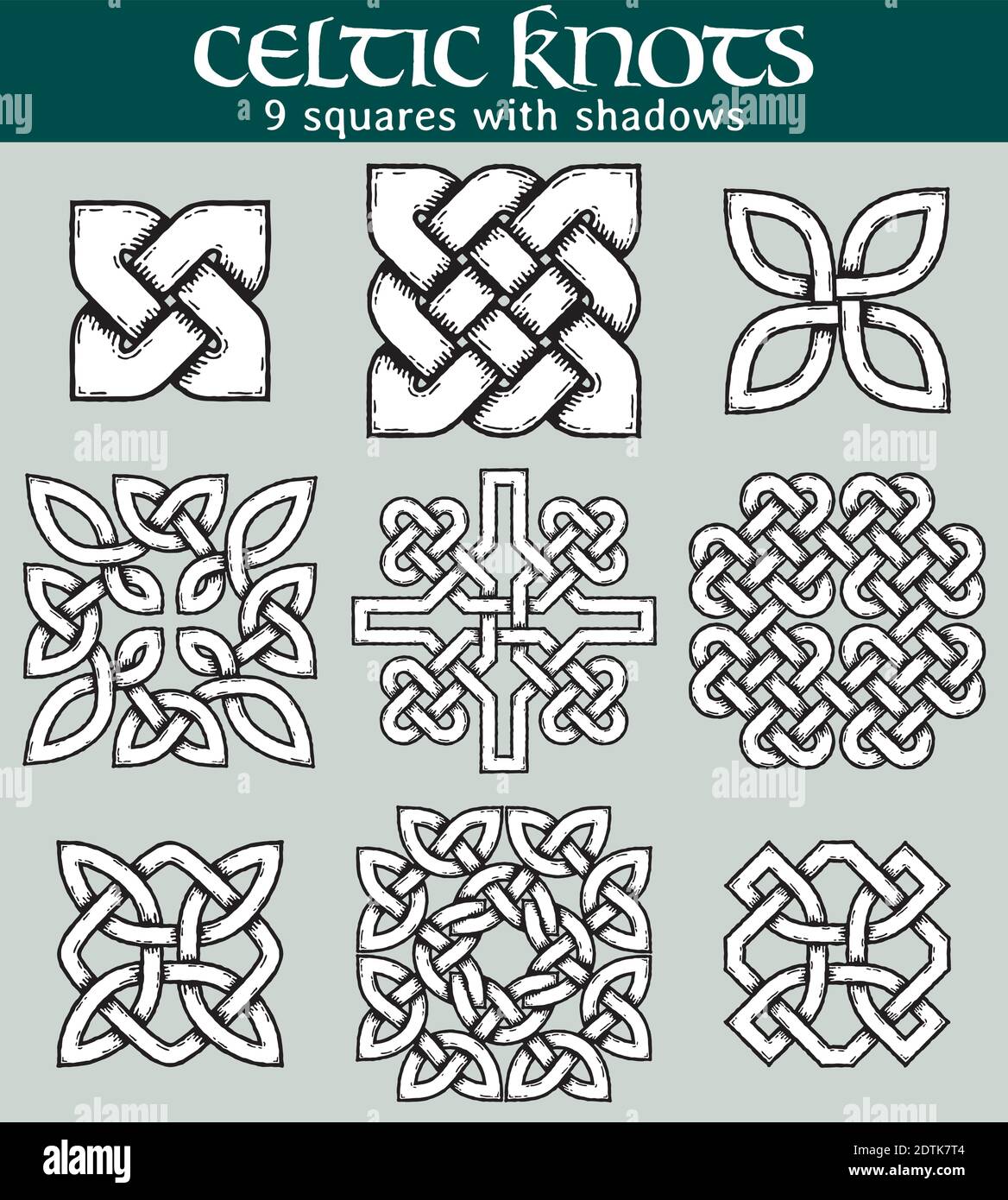 Set of 9 squares with celtic patterns to use in tattoos or designs ...