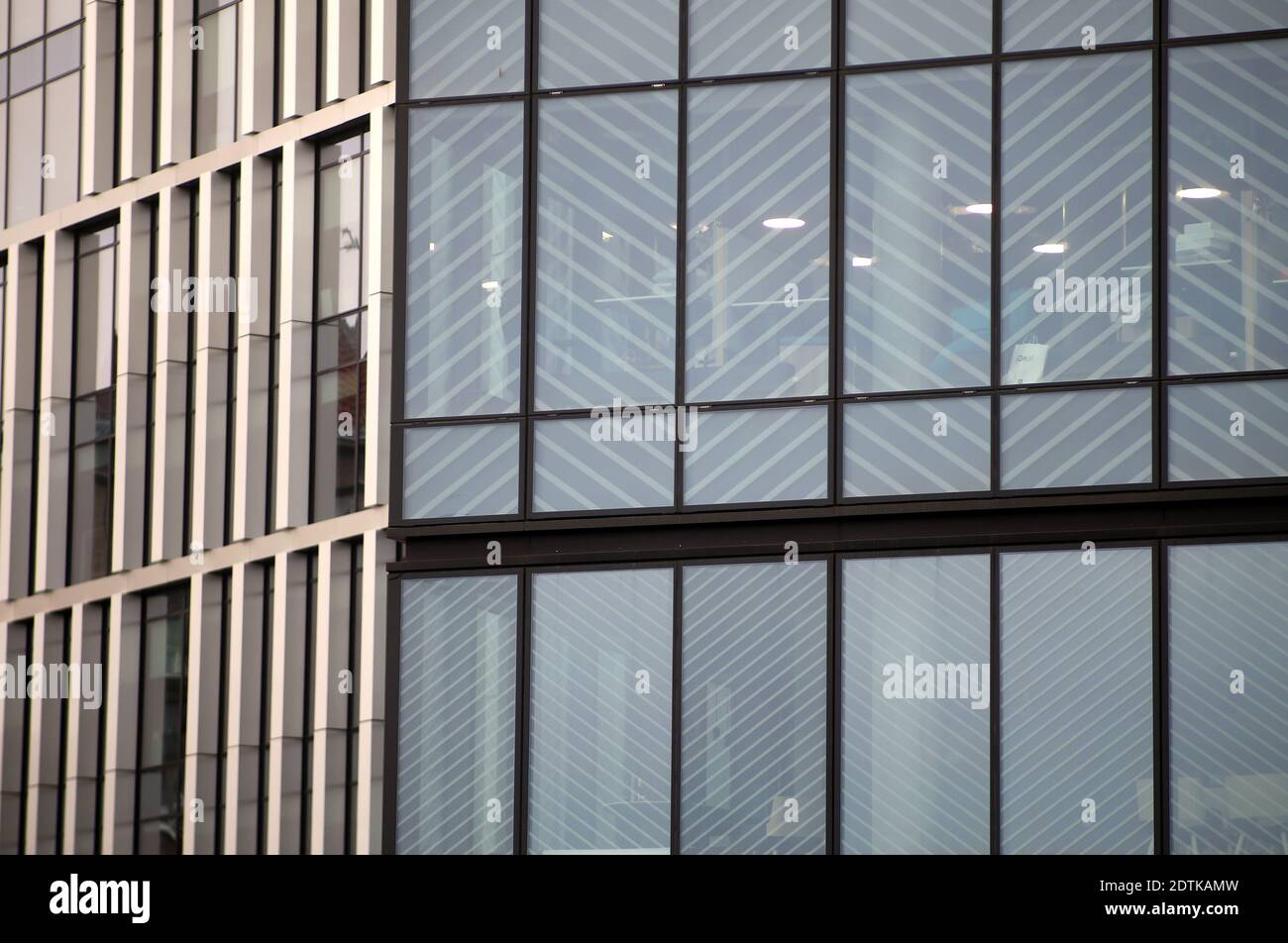 Modern architecture with window glass front. office complex, Kaunas ...