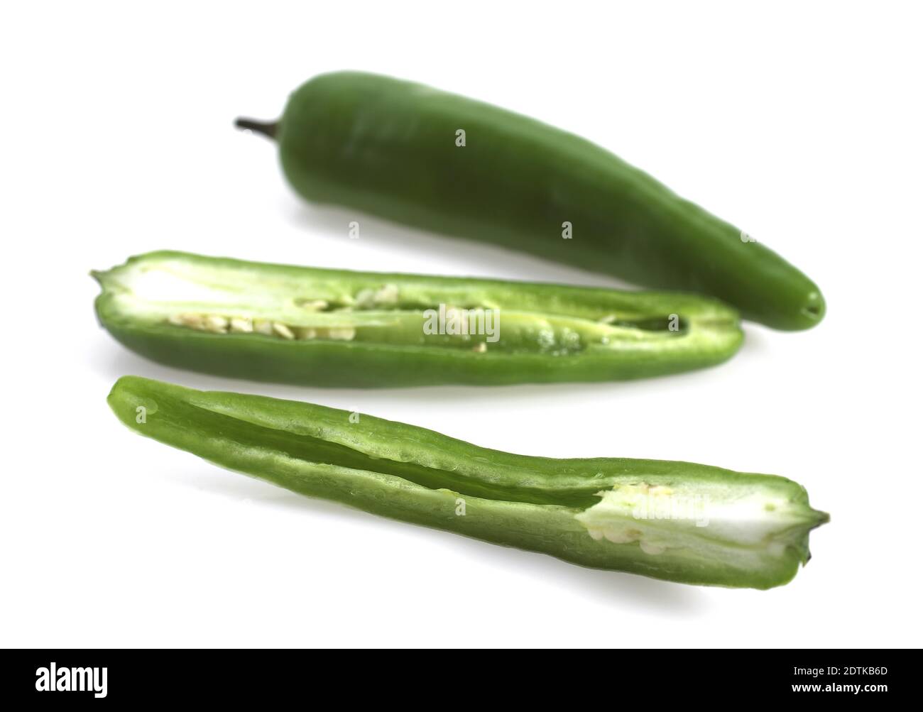 Green Chili Pepper, capsicum annuum against White Background Stock ...