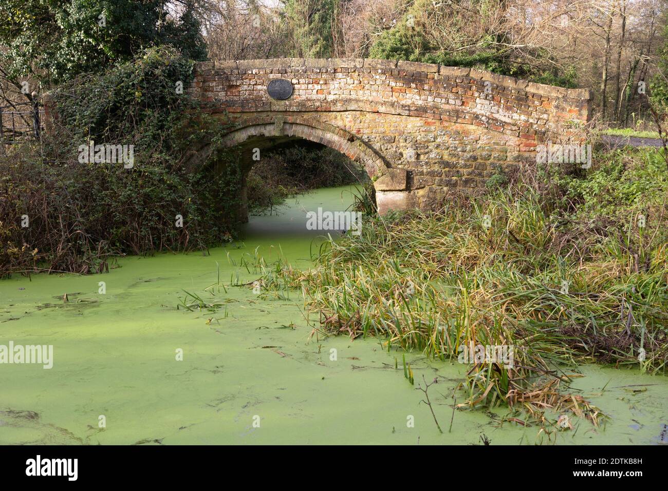 Historic packhorse bridge on branch of Wiltshire and Berkshire canal ...