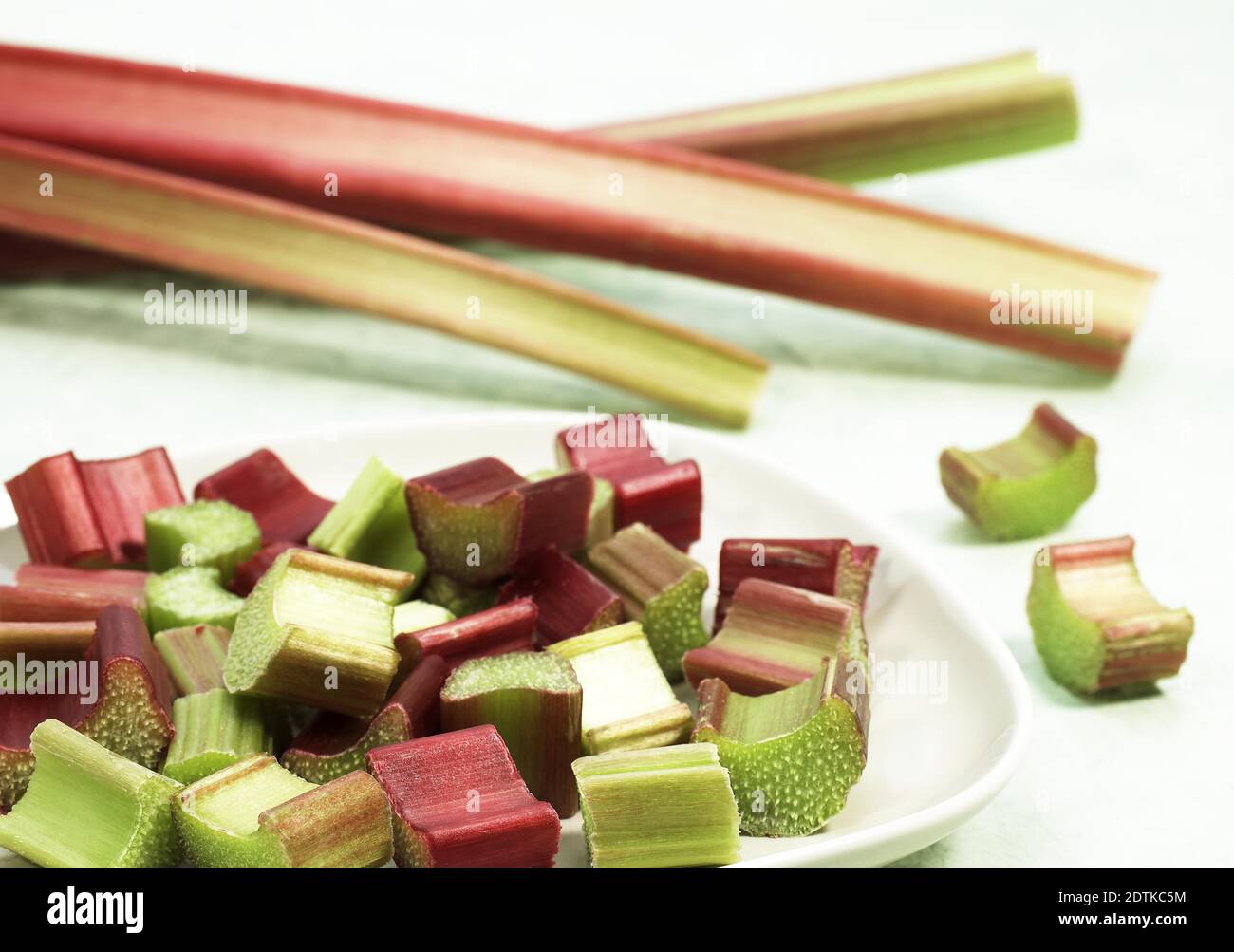 Rhubarb, rheum rhaponticum against White Background Stock Photo - Alamy