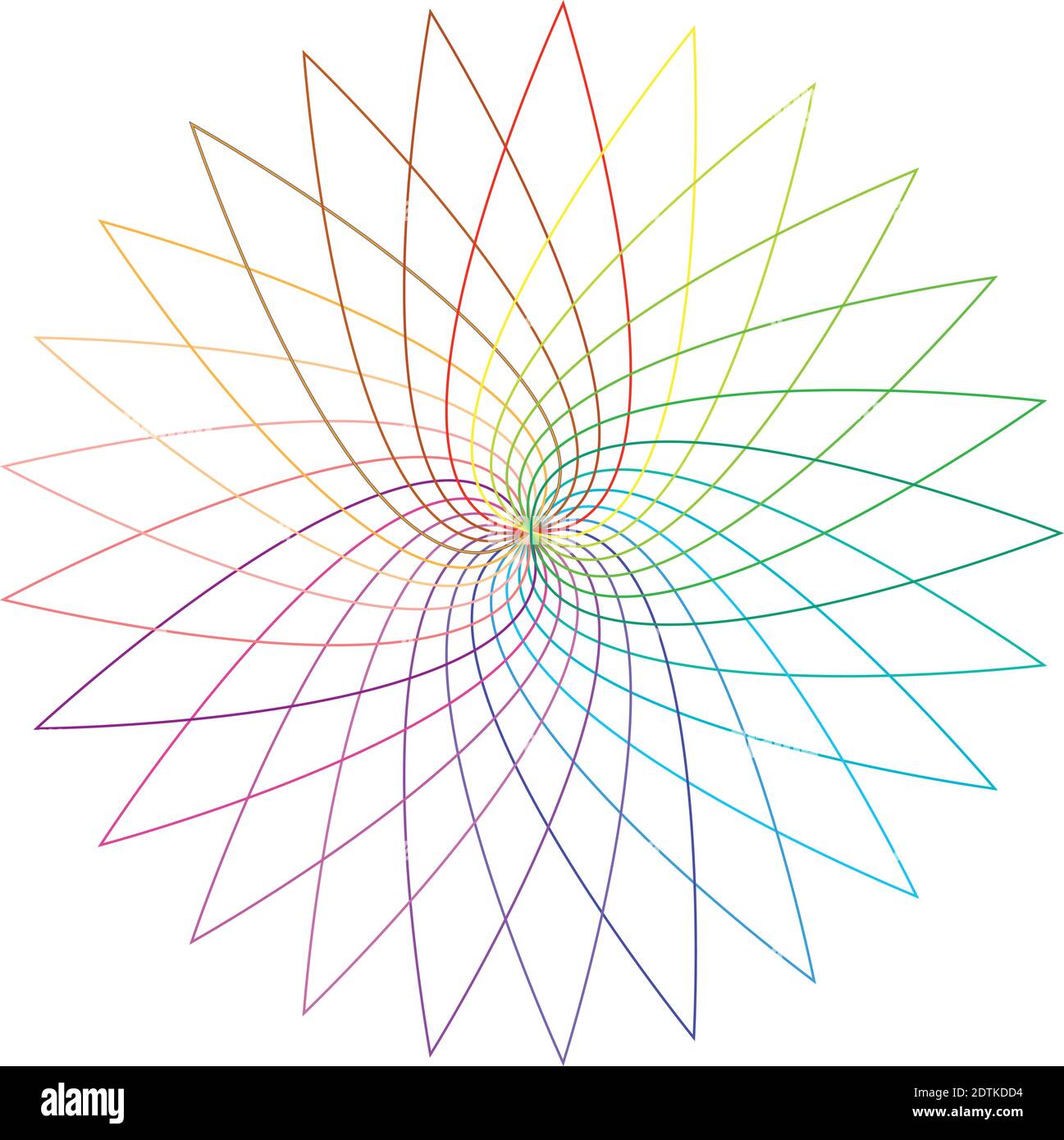 Mandala with the colors of the rainbow. Abstract geometry with varied ...