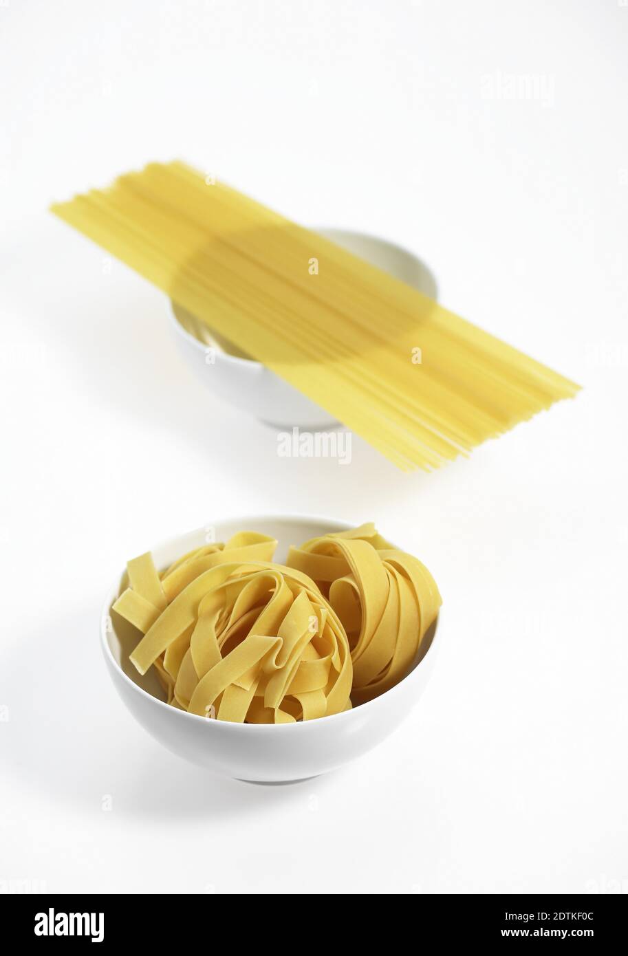 Different Varieties of Pasta : Spaghettis, Tagliatelles Stock Photo - Alamy