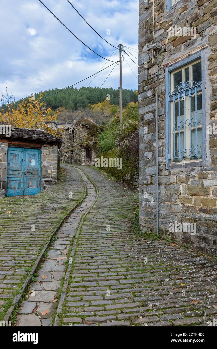 The picturesque village of Tsepelovo during fall season with its ...