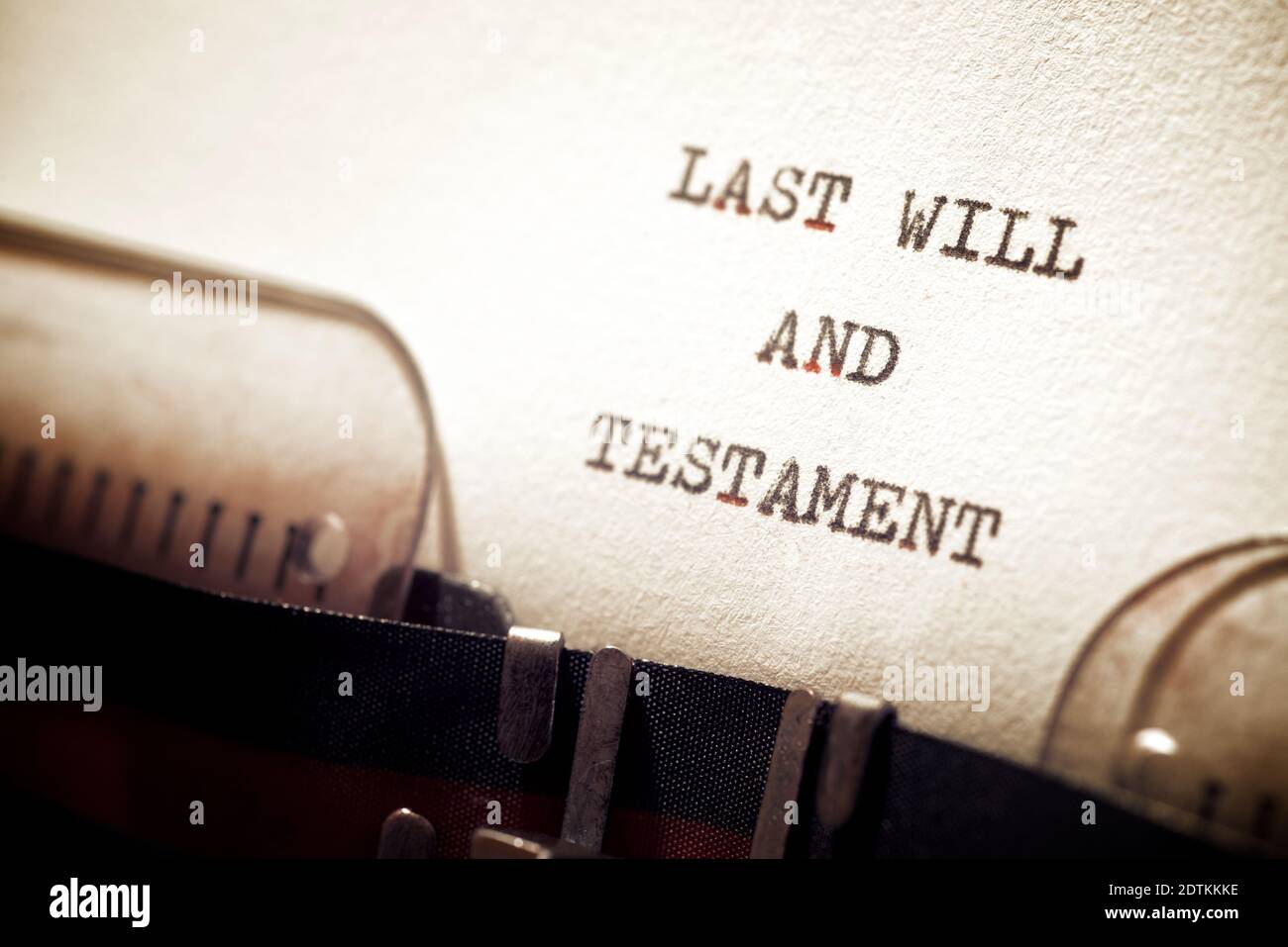 Last will and testament phrase written with a typewriter Stock Photo ...