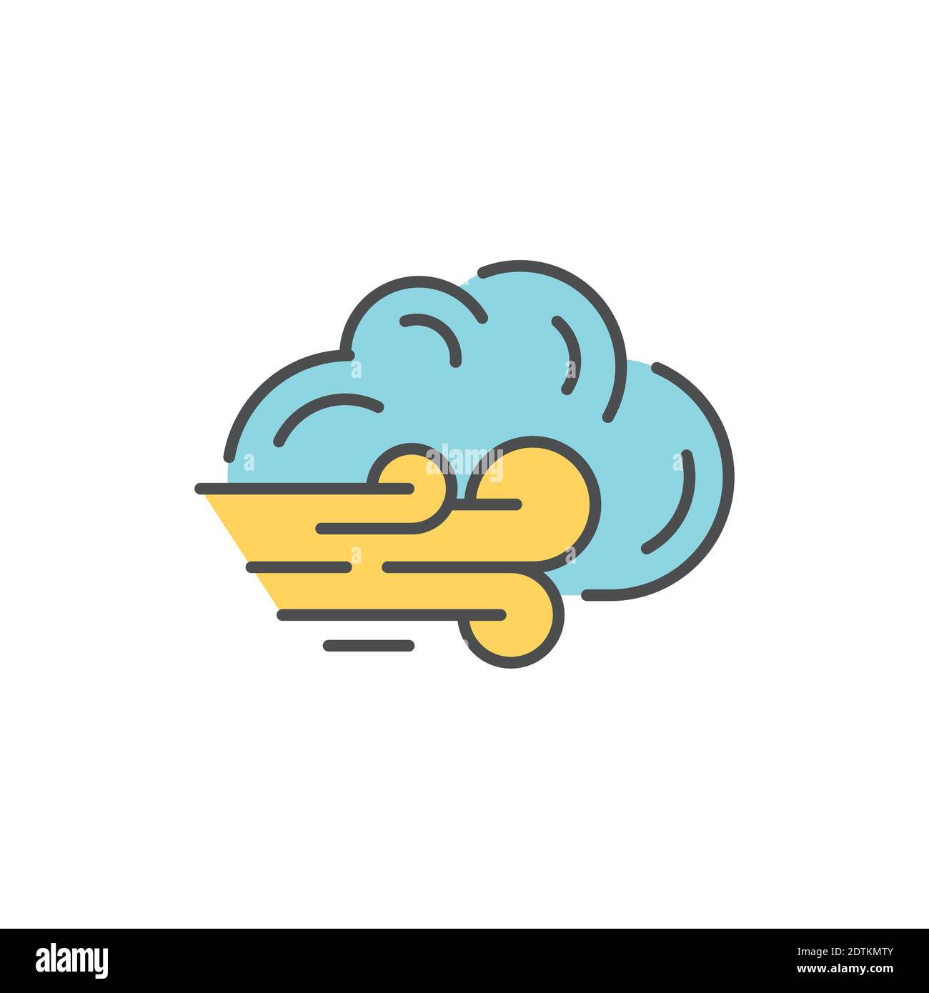 Windy weather color line icon. Editable stroke Stock Vector Image & Art ...