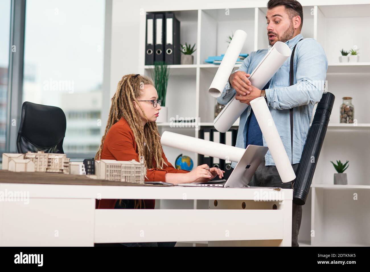 Design and project drawings on table hi-res stock photography and ...