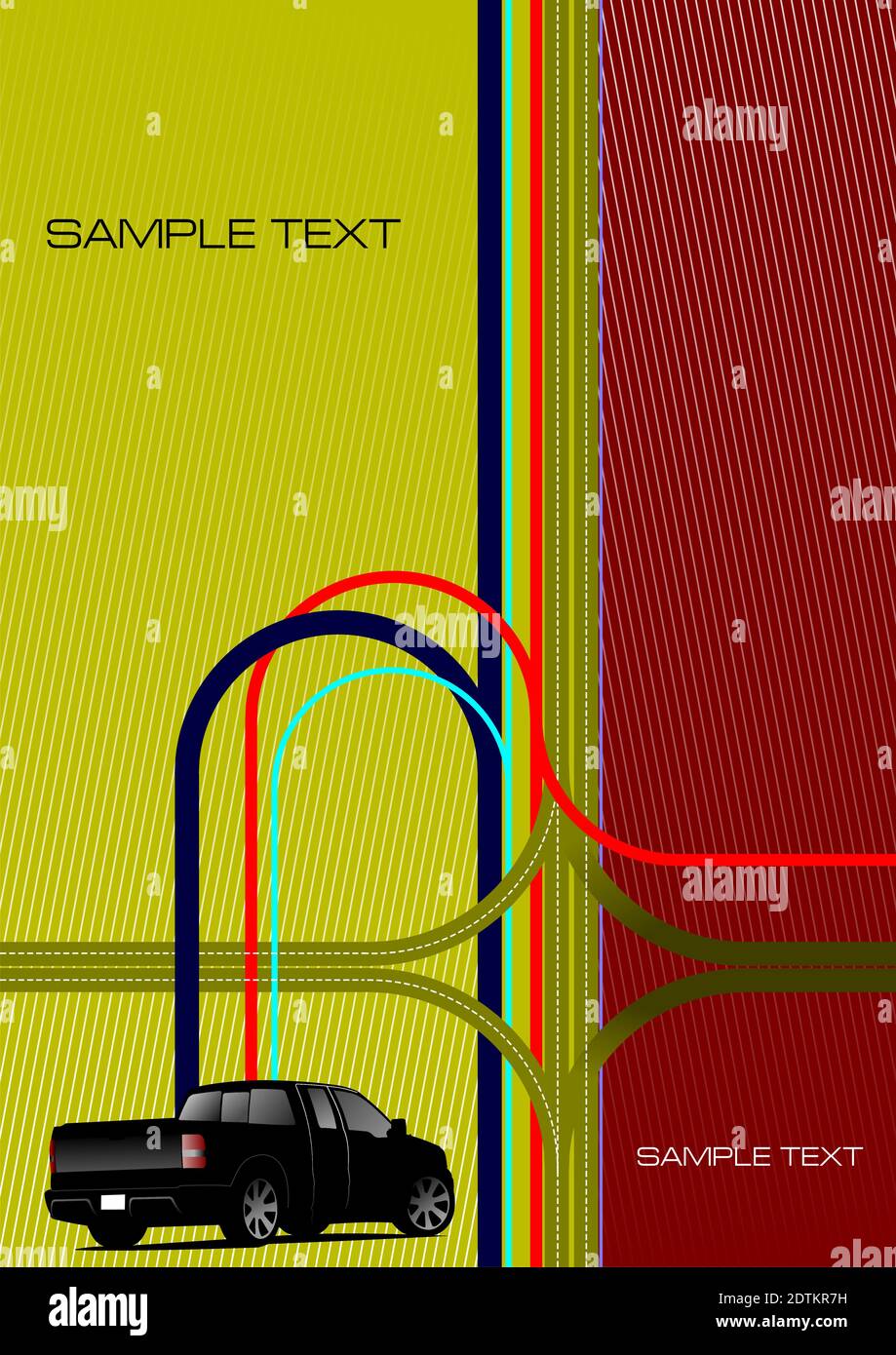 Cover for brochure or template office folder with junction and car ...