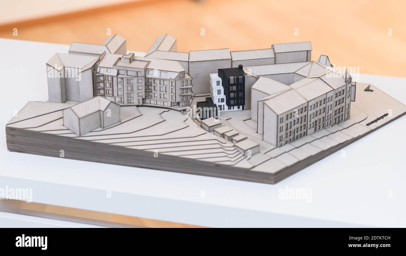 Architectural detailed mock up of the future residential quarter Stock ...