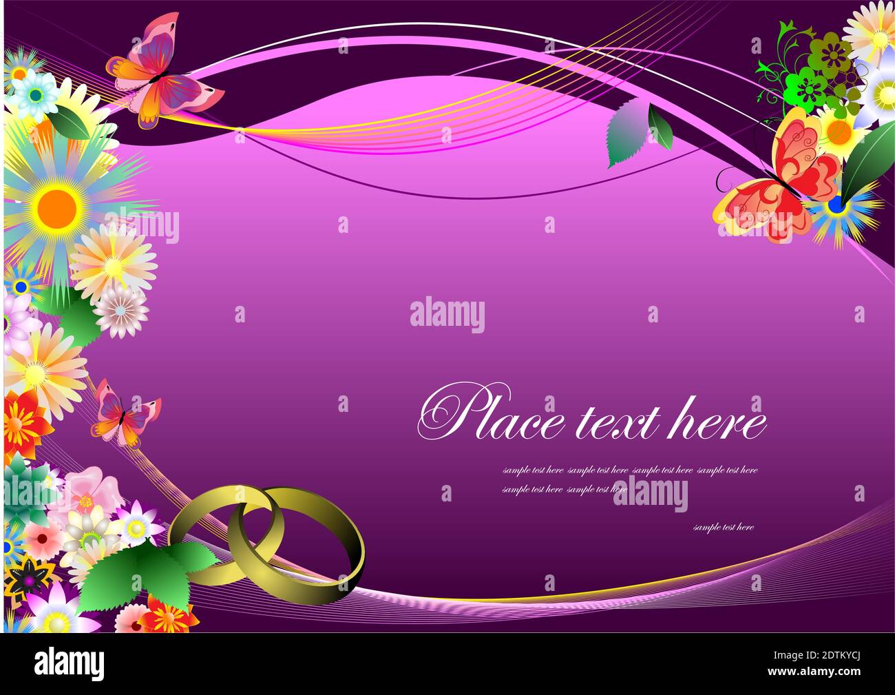 Wedding invitation on purple background Stock Vector Image & Art - Alamy