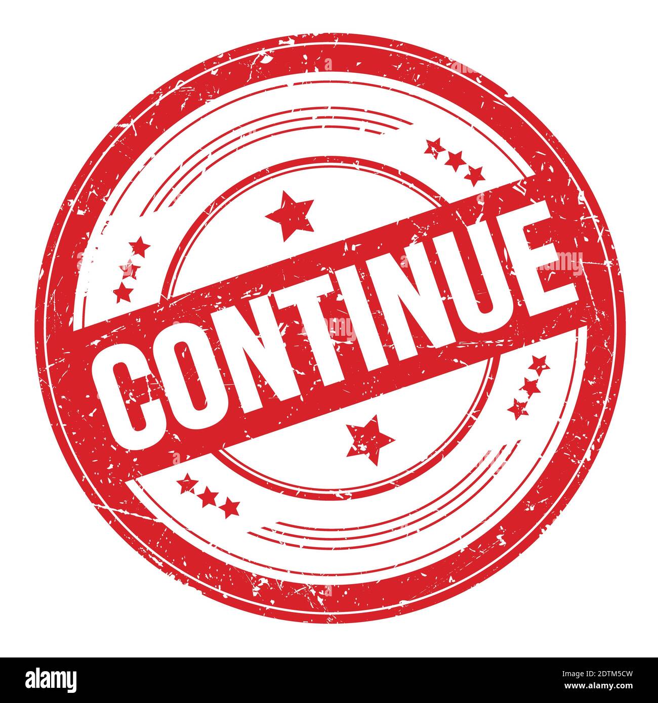 CONTINUE text on red round grungy texture stamp Stock Photo - Alamy