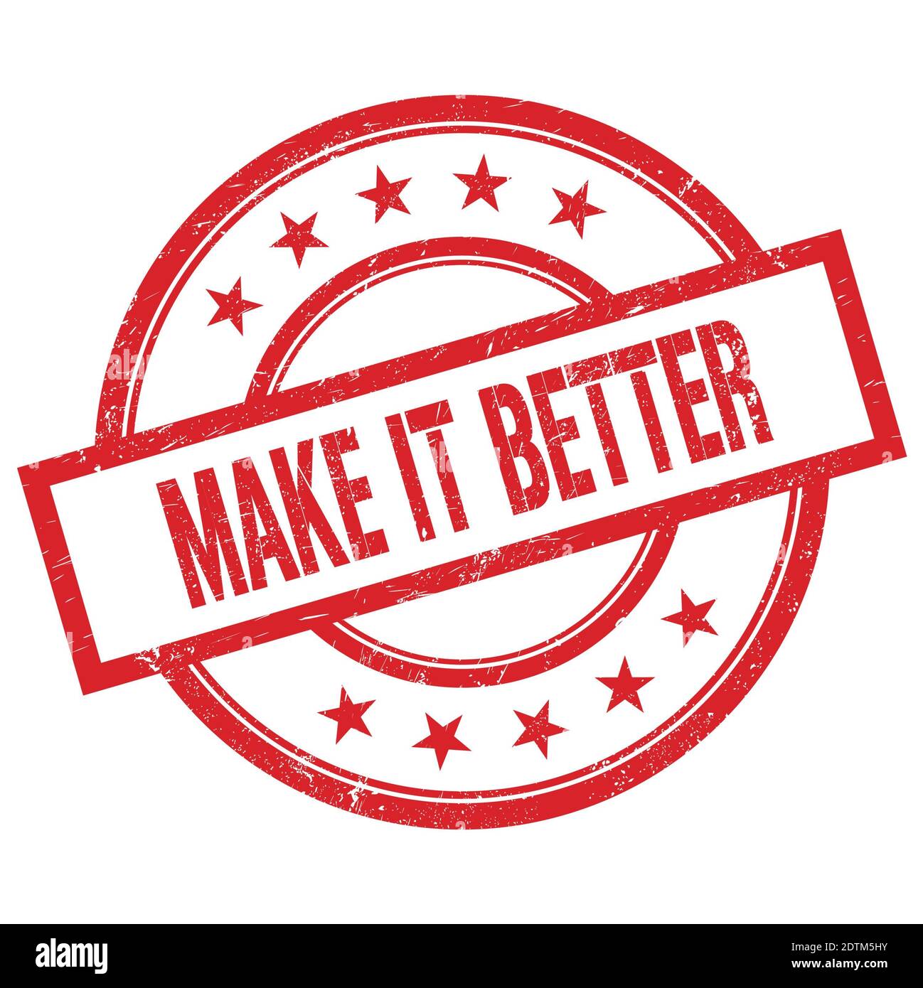 MAKE IT BETTER text written on red round vintage rubber stamp Stock ...