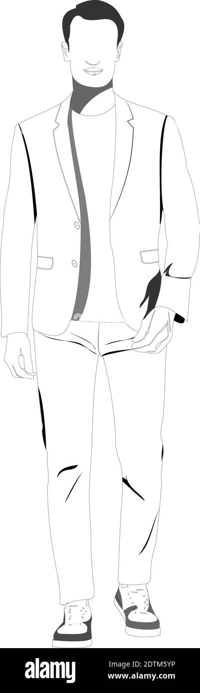 Man full length portrait Stock Vector Images - Alamy