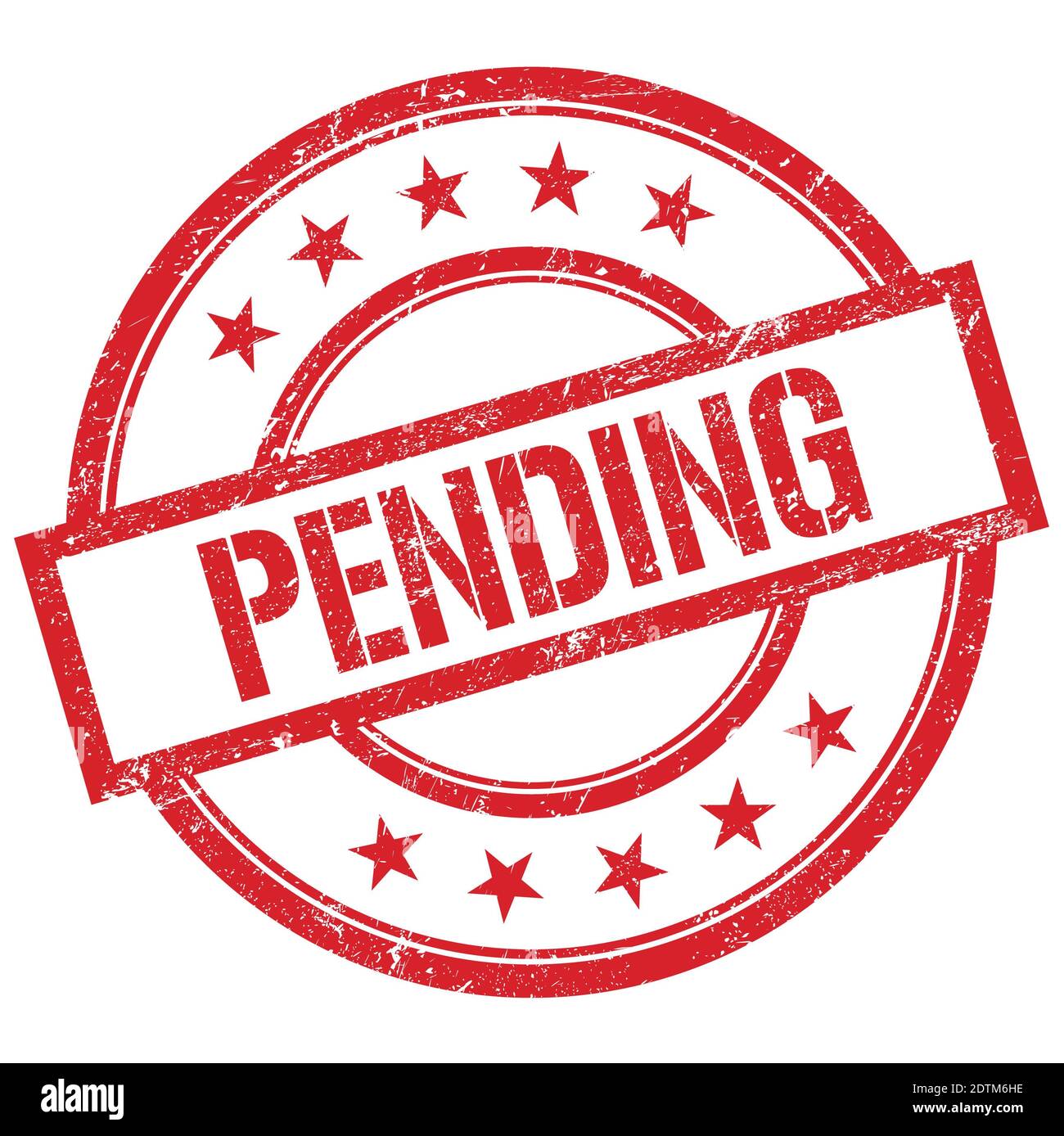 PENDING text written on red round vintage rubber stamp Stock Photo - Alamy