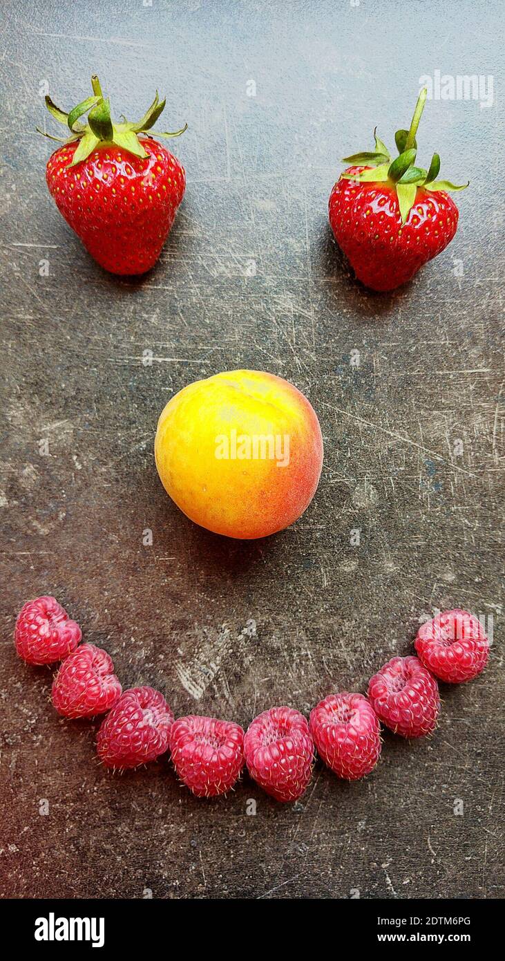 Face Made Of Sweet Fruits Stock Photo - Alamy