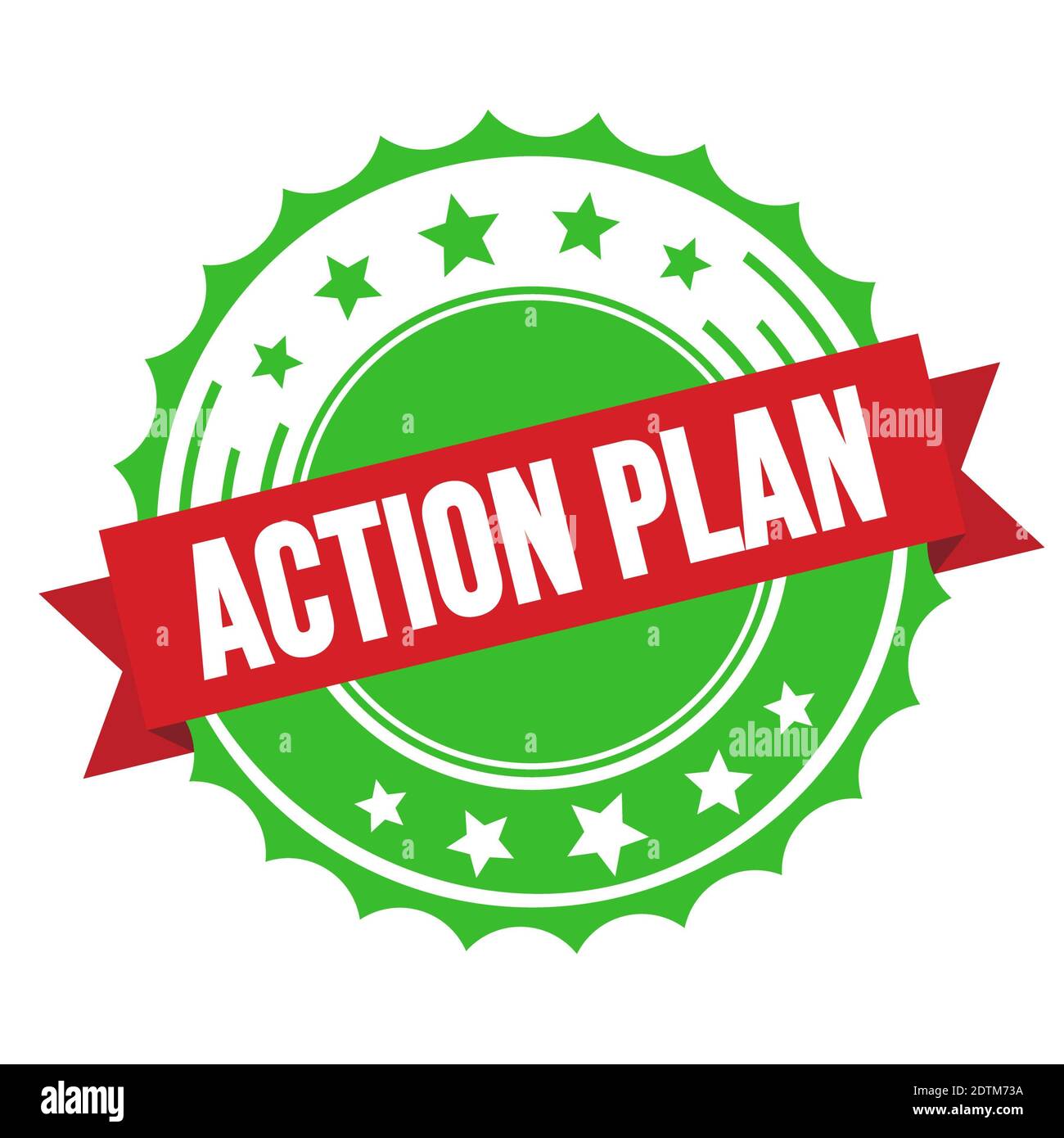 ACTION PLAN text on red green ribbon badge stamp Stock Photo - Alamy